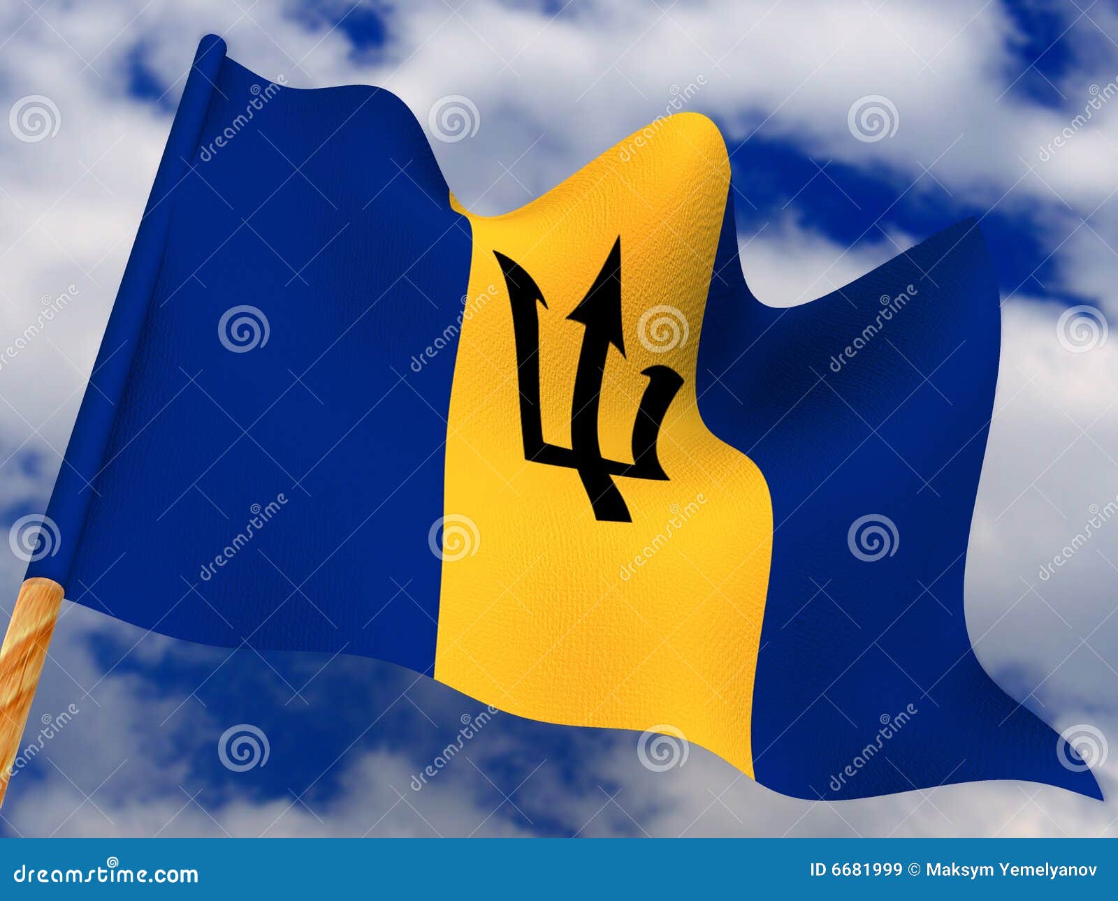 Flag. Barbados stock illustration. Illustration of culture - 6681999
