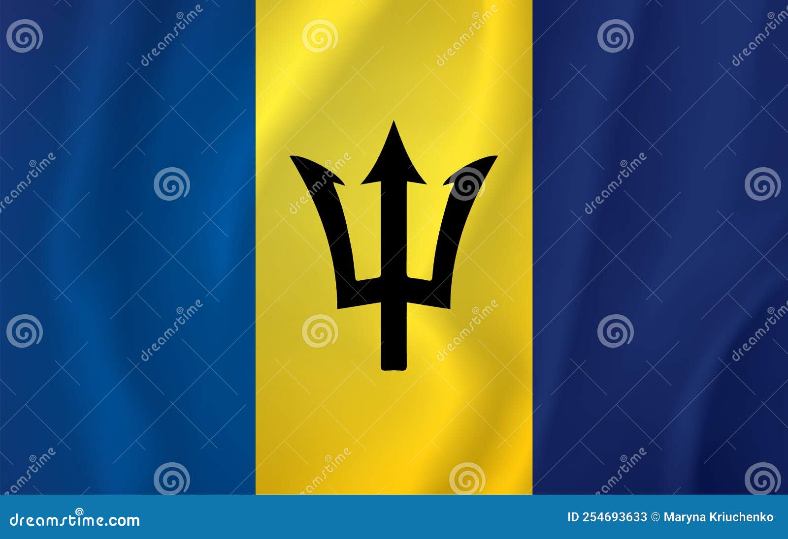 Flag of Barbados. Vector Drawing Stock Vector - Illustration of concept ...