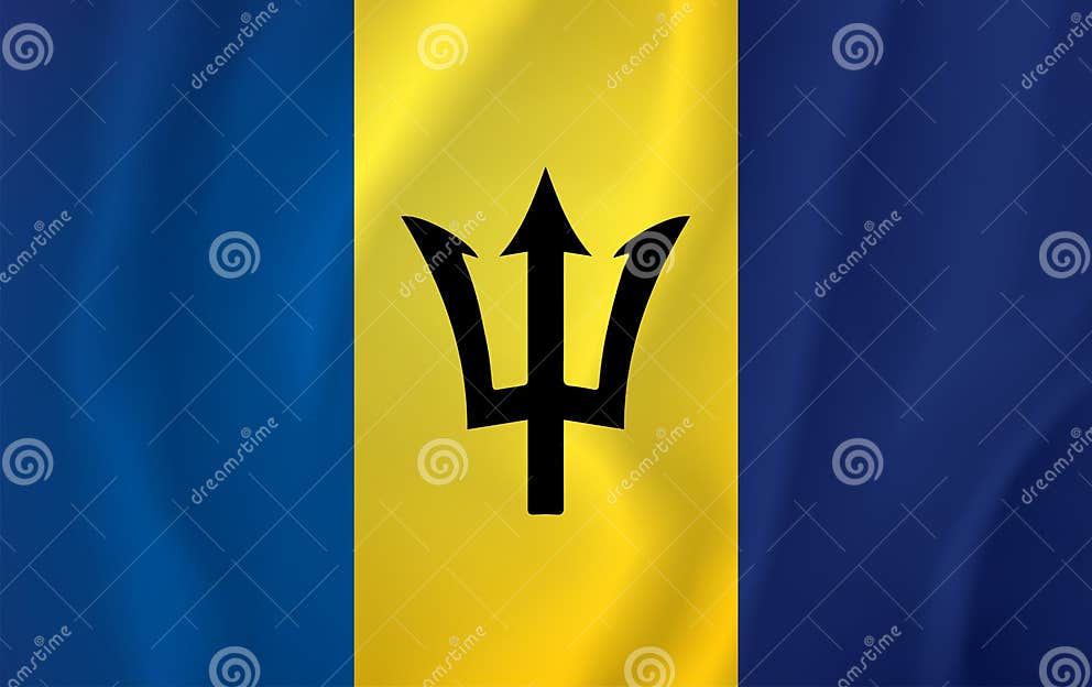 Flag of Barbados. Vector Drawing Stock Vector - Illustration of concept ...