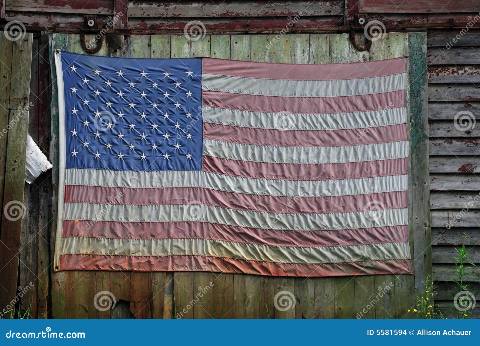 Flag on barn stock photo. Image of weathered, antique - 5581594