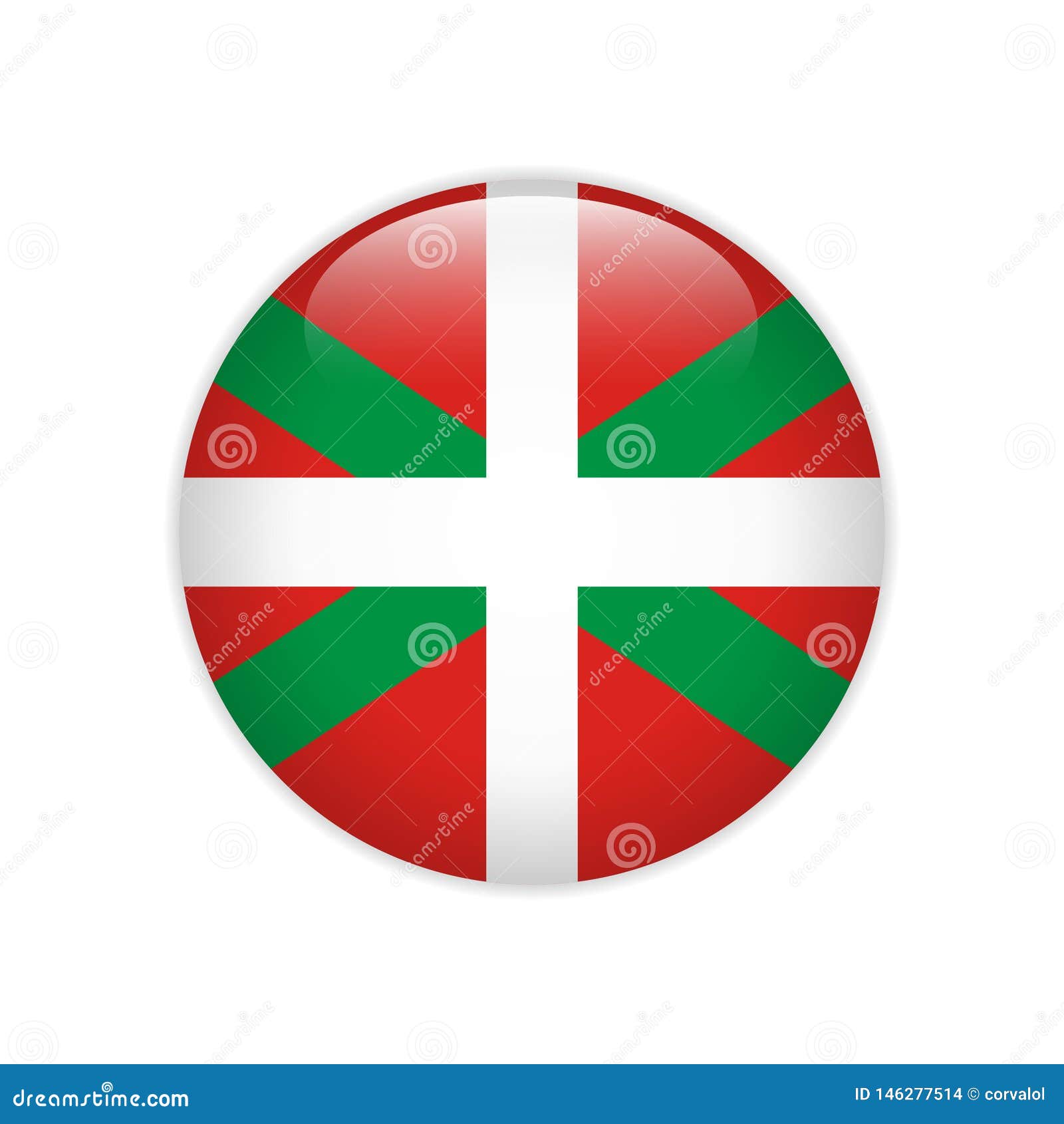 Flag of Basque Country Autonomous Communities of Spain Button Stock ...