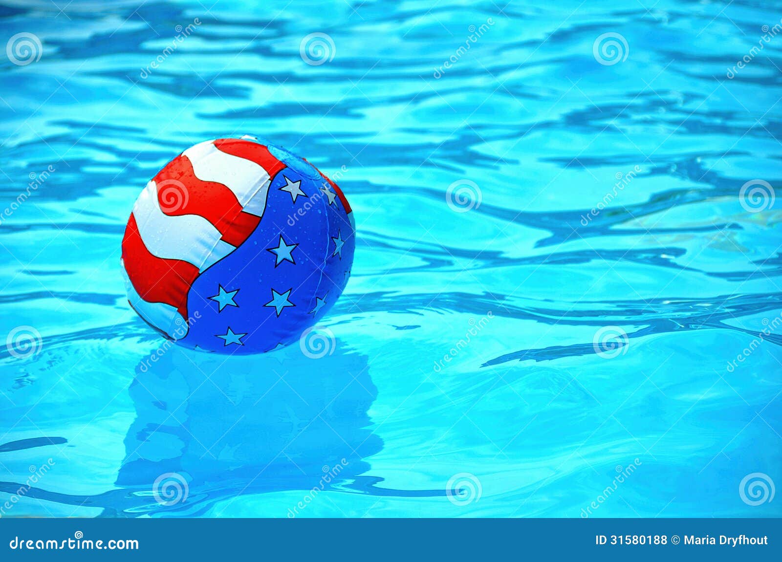 Flag Beach Ball in Swimming Pool Stock Photo - Image of water, bold ...