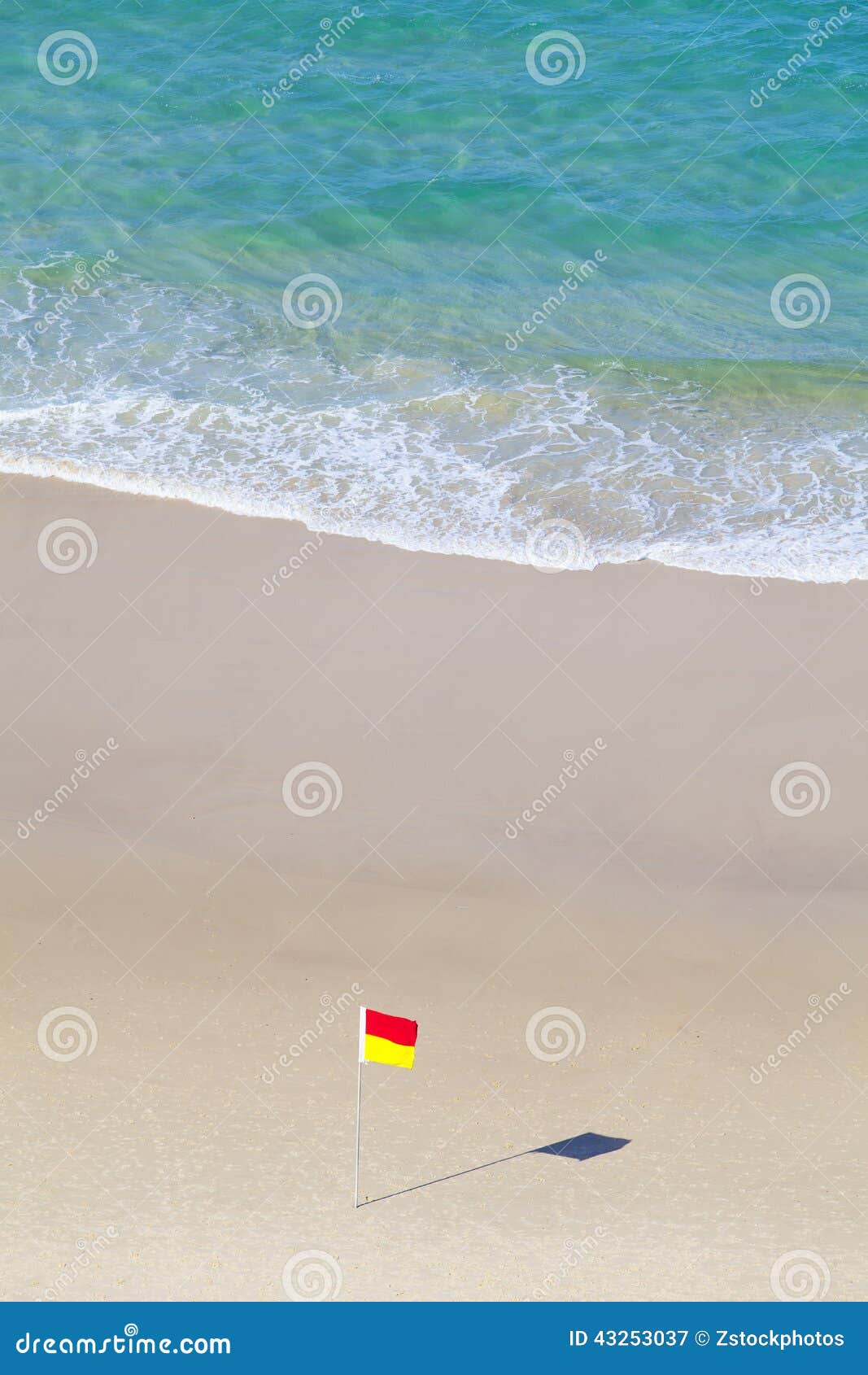 Flag on beach stock image. Image of sand, life, lifesaver - 43253037