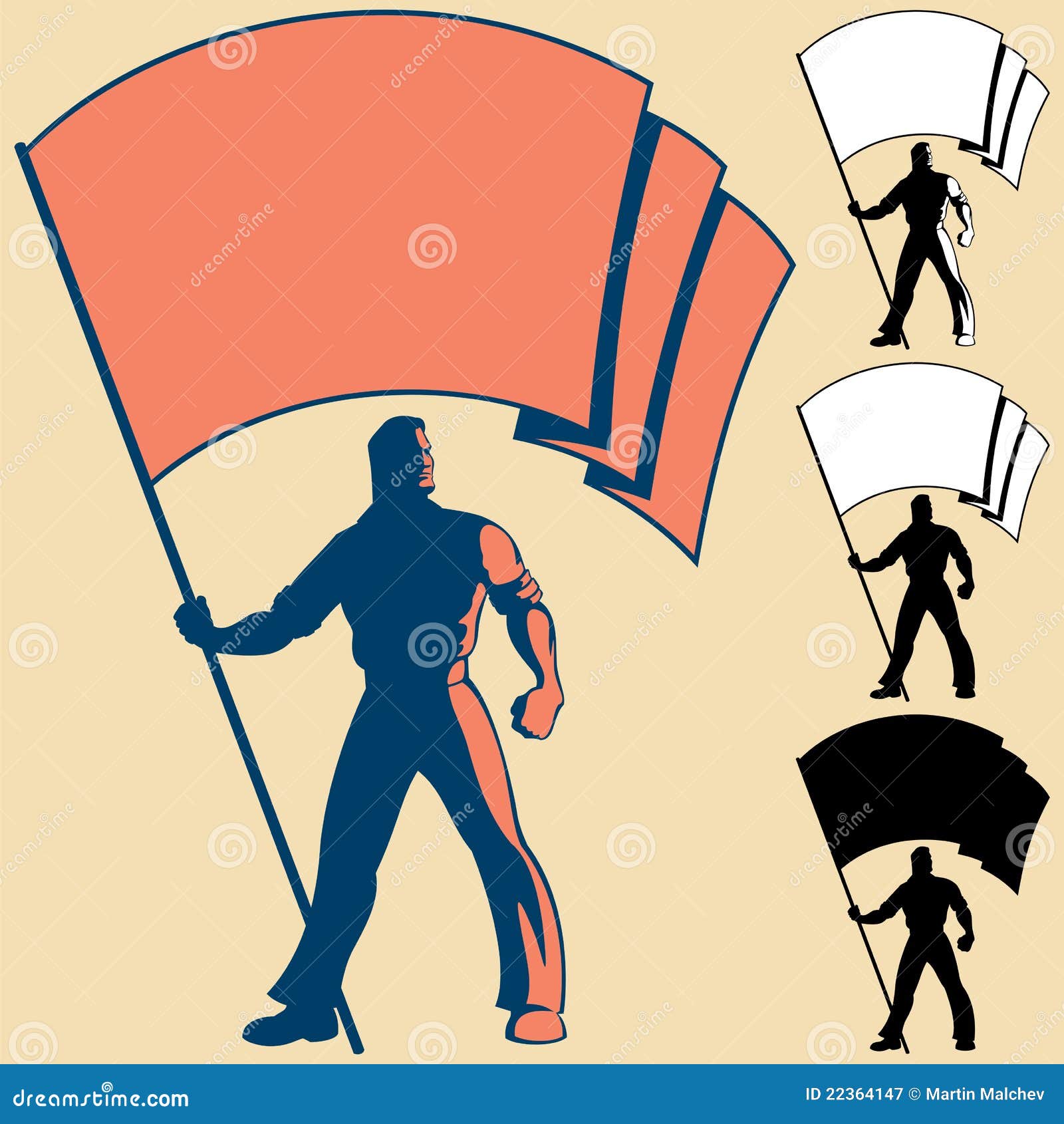 Flag Bearer stock vector. Illustration of colors, silhouette - 22364147