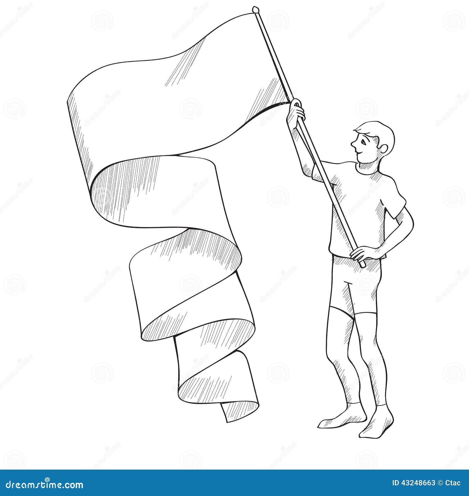 Flag Bearer Poster USSR Cartoon Vector | CartoonDealer.com #66459109