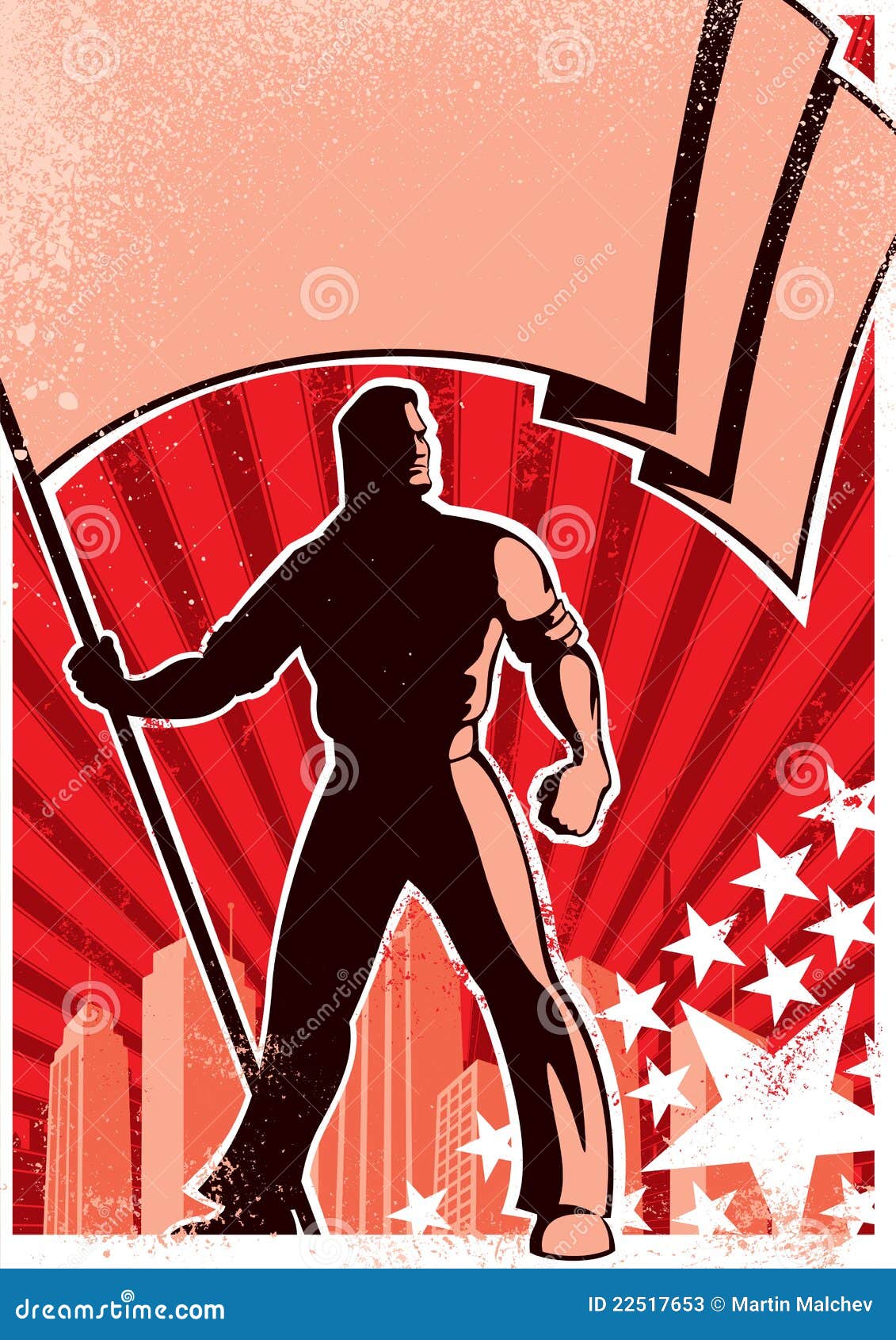 Flag Bearer Poster stock vector. Illustration of revolution - 22517653