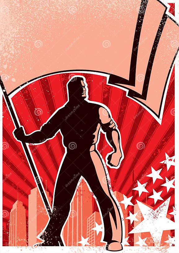 Flag Bearer Poster stock vector. Illustration of revolution - 22517653