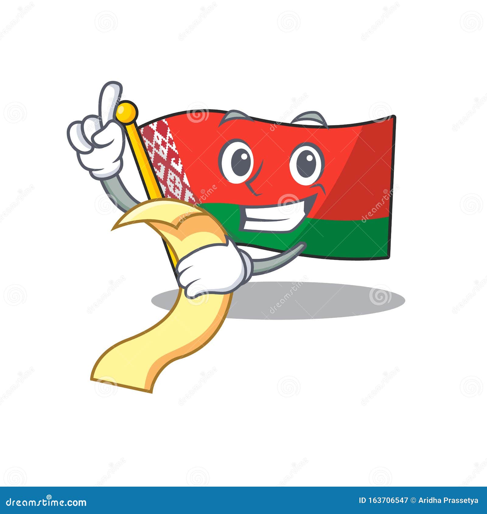 Flag Belarus Isolated with the Holding Bill Cartoon Stock Vector ...