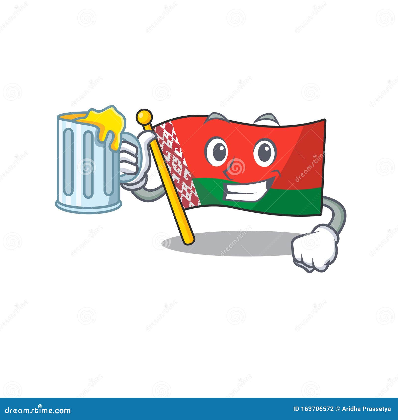 Flag Belarus Isolated with the Holding Juice Cartoon Stock Vector ...