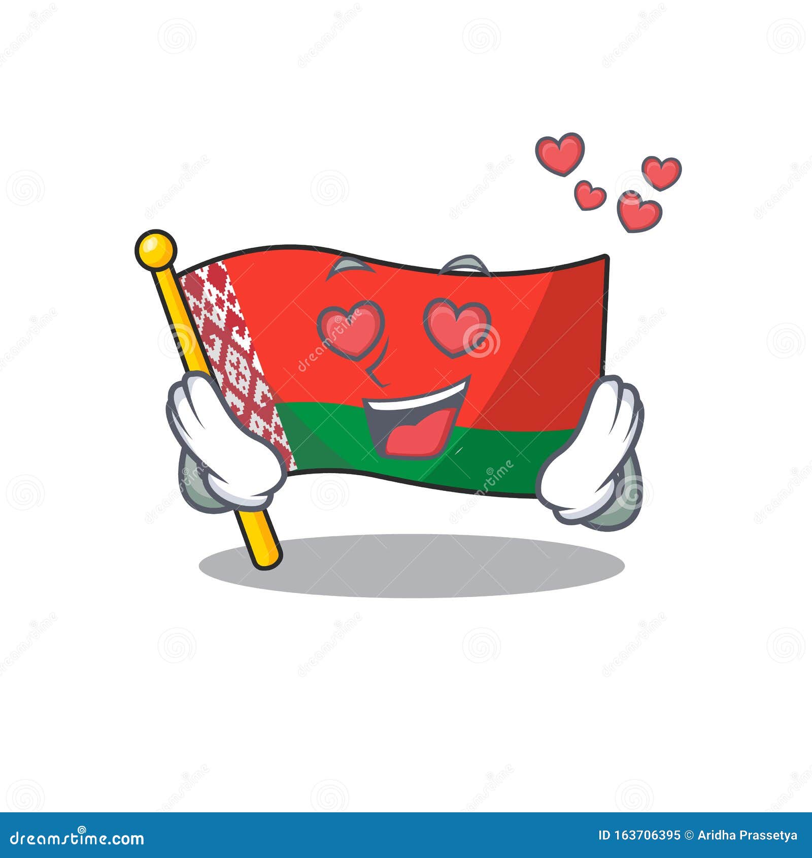 Flag Belarus Isolated with the in Love Cartoon Stock Vector ...