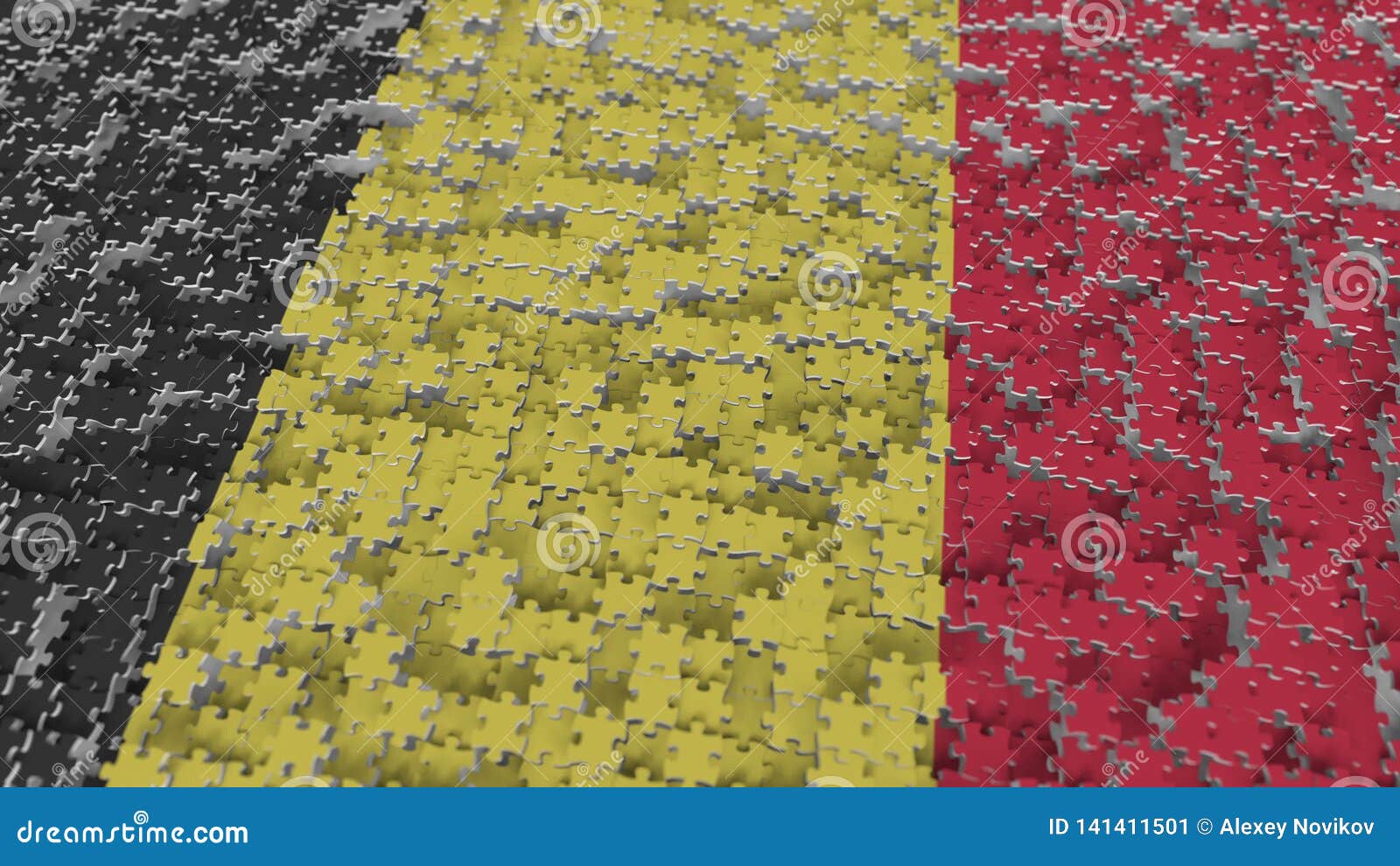 Flag of Belgium Being Made with Jigsaw Puzzle Pieces. Belgian Problem ...