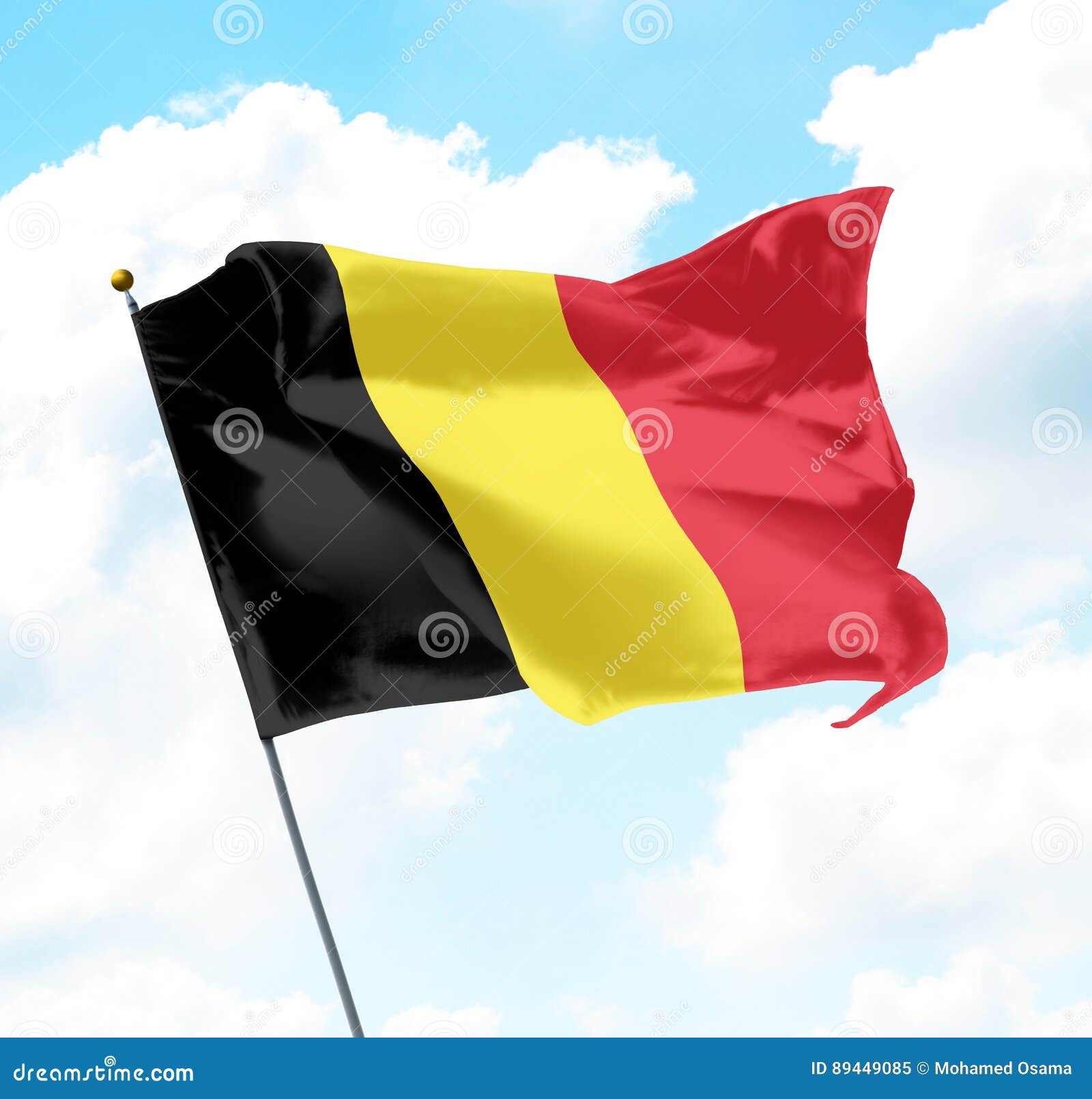 Flag of Belgium stock image. Image of dutch, home, flagpole - 89449085