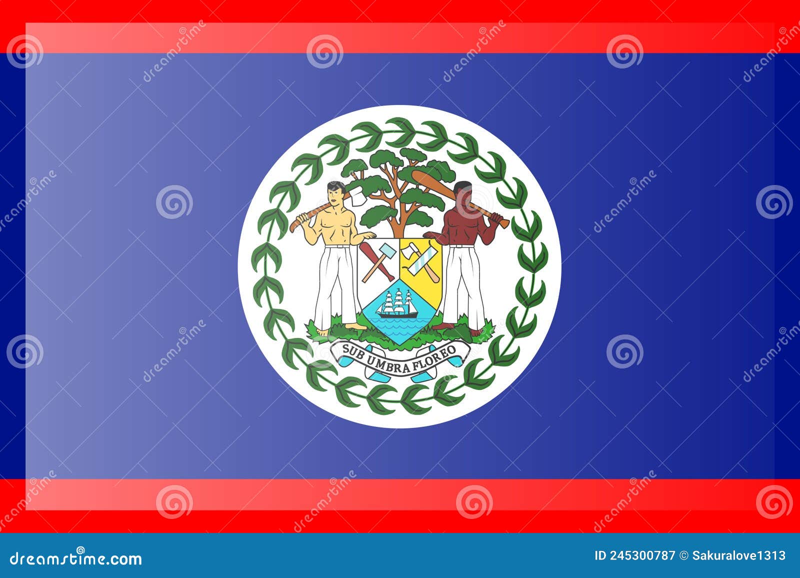 Flag of Belize. Accurate Dimensions, Element Proportions and Colors ...