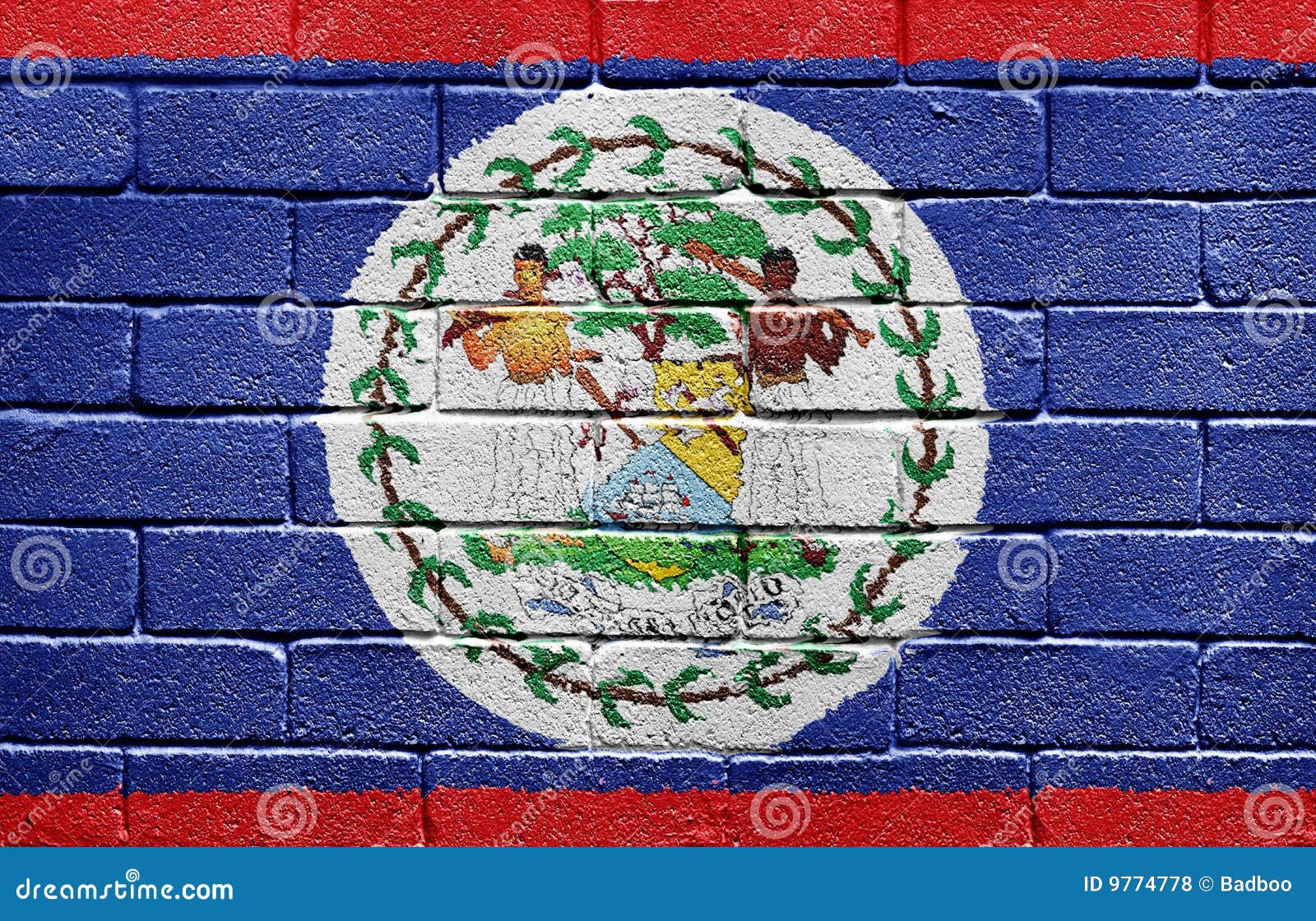 Flag of Belize on Brick Wall Stock Photo - Image of close, belize: 9774778