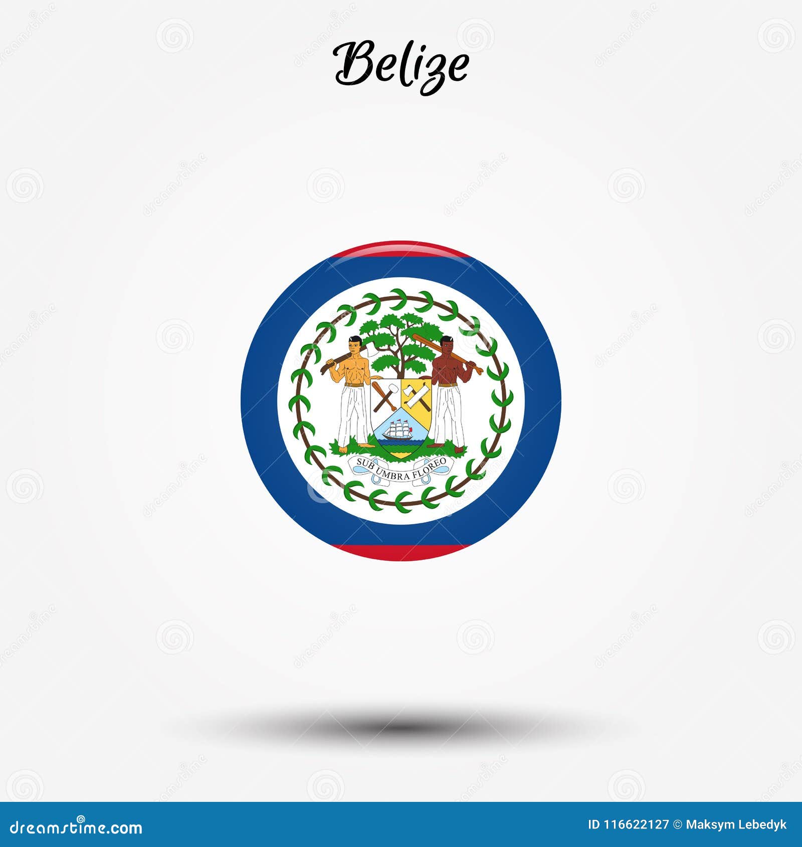 Flag of Belize icon stock illustration. Illustration of america - 116622127
