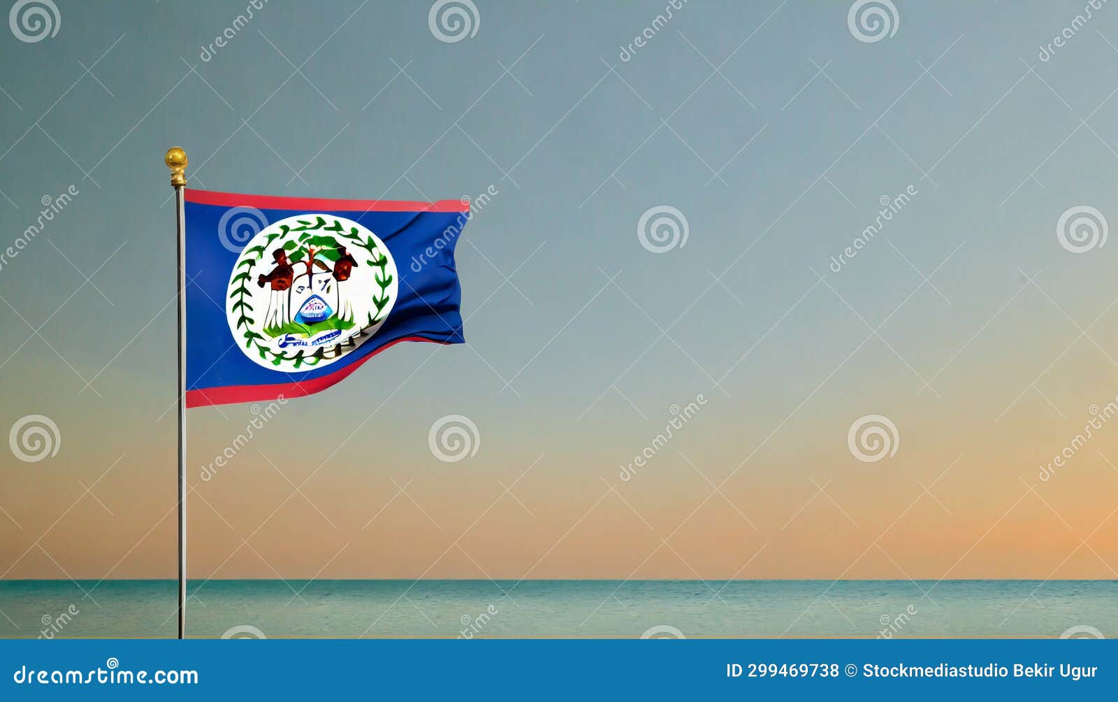 Flag of Belize stock illustration. Illustration of waving - 299469738