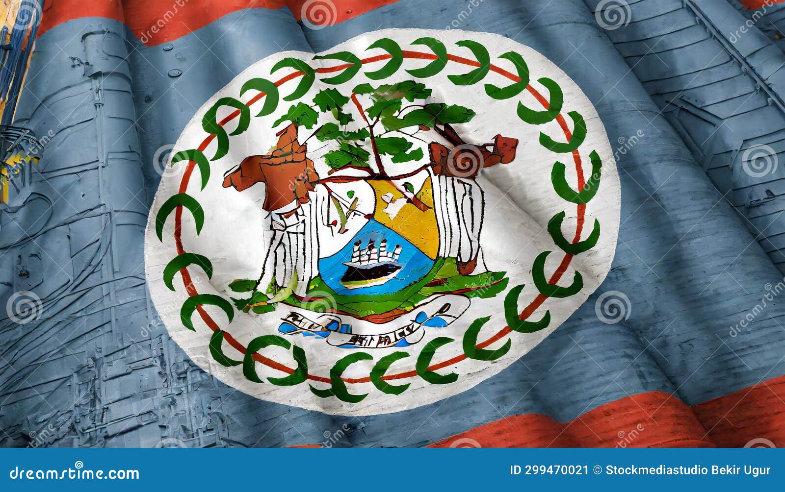 Flag of Belize stock illustration. Illustration of glossy - 299470021