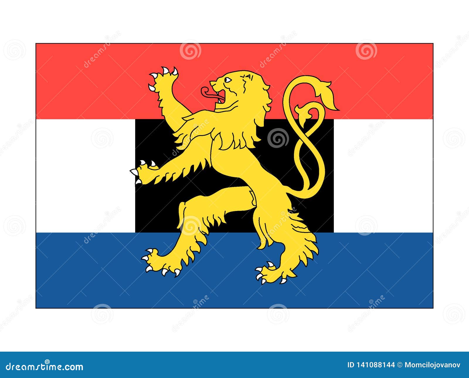 Flag of Benelux stock vector. Illustration of yellow - 141088144