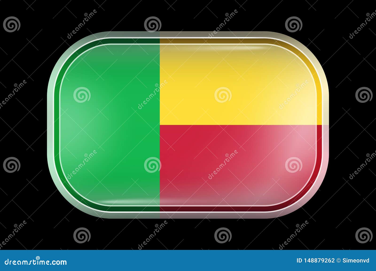 Flag of Benin. Matted Vector Icon Stock Vector - Illustration of arms, coat: 148879262