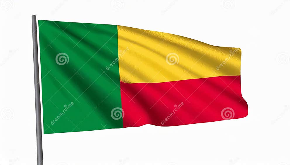 Flag of Benin stock illustration. Illustration of textile - 299577426