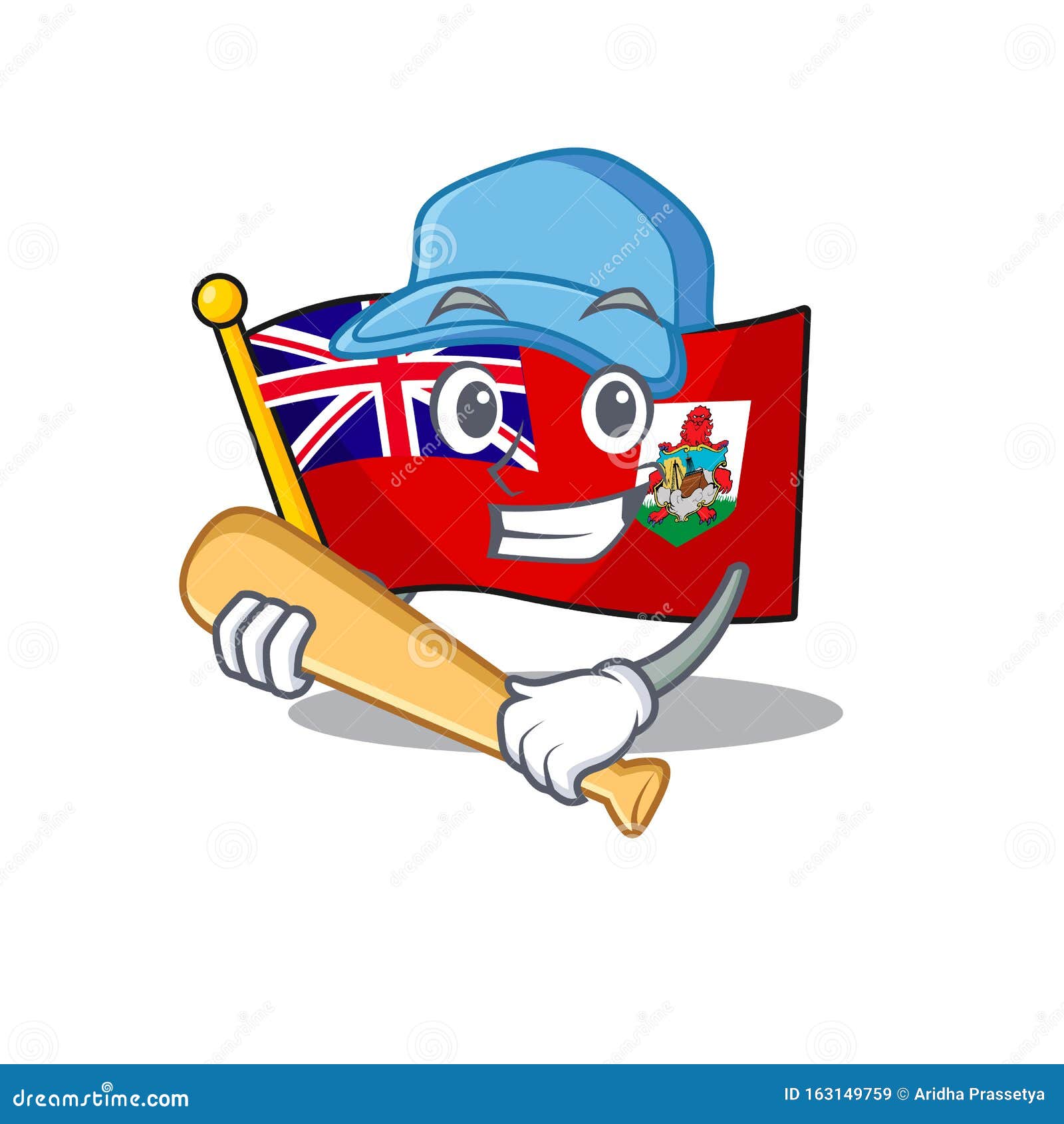 Flag Bermuda From Brush Strokes And Blank Map Bermuda. High Quality Map ...