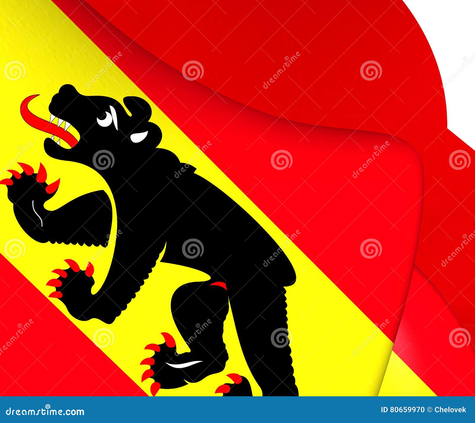 Flag of Bern Canton, Switzerland. Stock Illustration - Illustration of ...