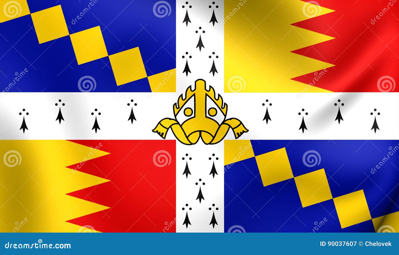 Flag of Birmingham, England. Stock Illustration - Illustration of ...