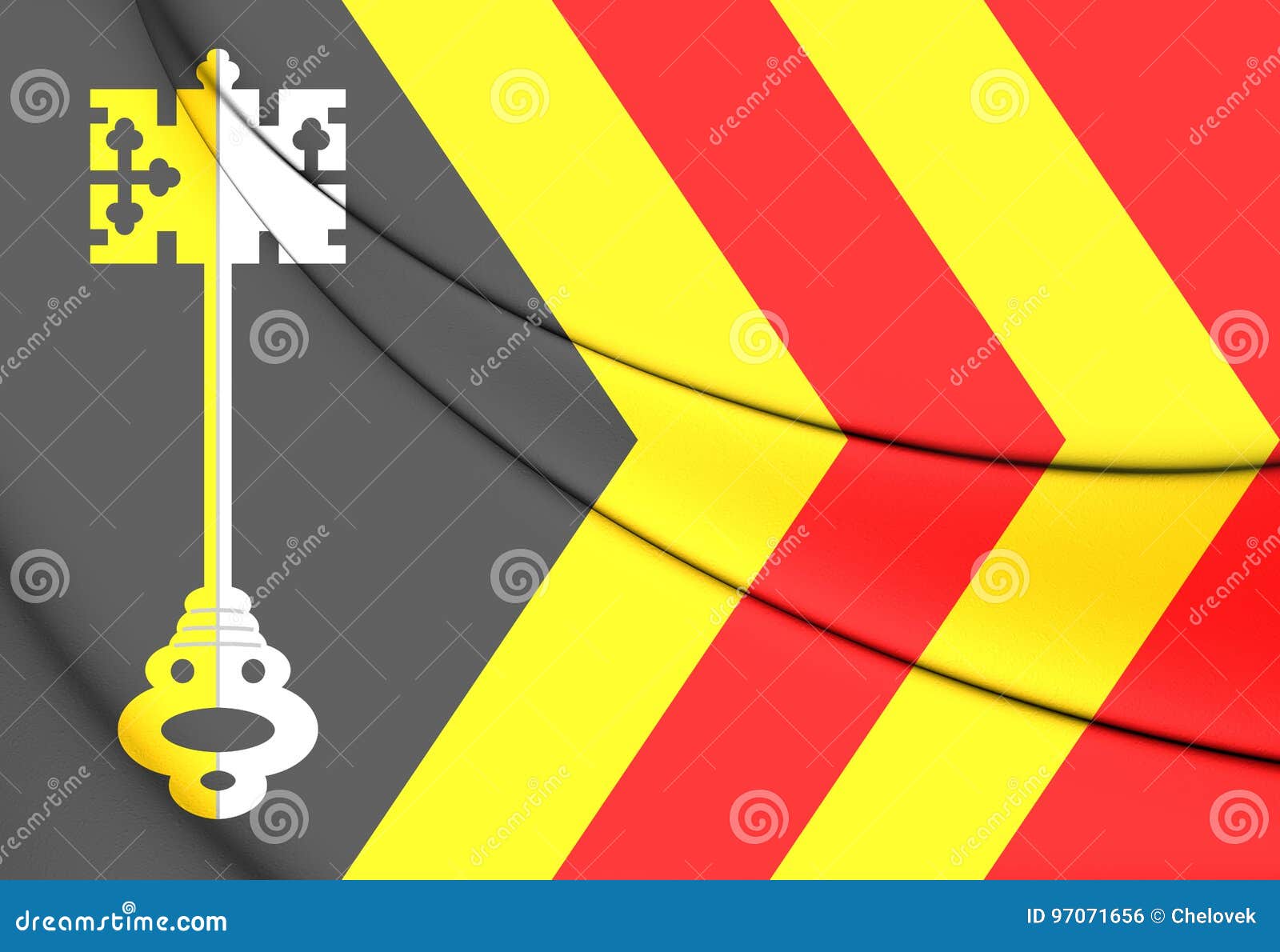 Flag of Bladel North Brabant, Netherlands. Stock Illustration ...