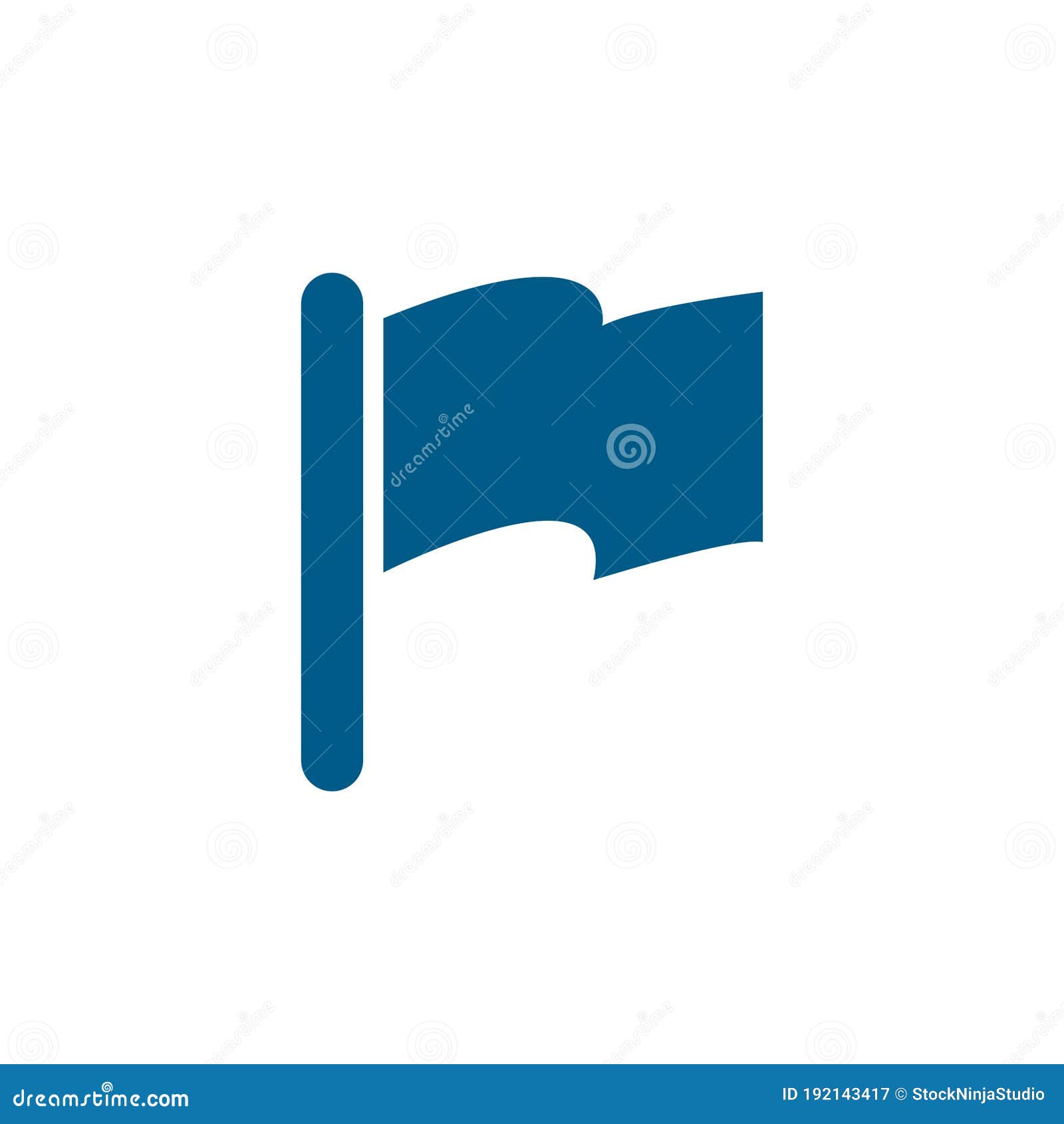 Flag Blue Icon on White Background. Blue Flat Style Vector Illustration ...