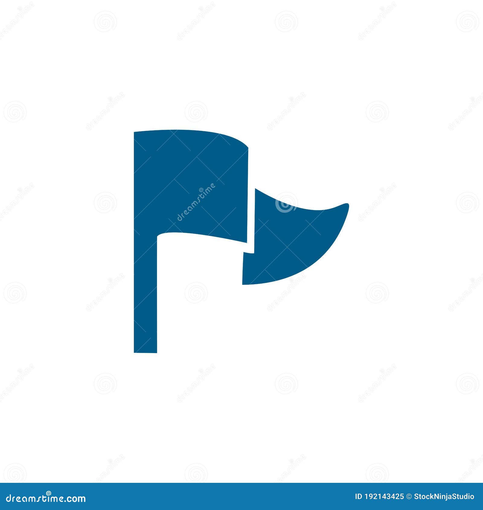Flag Blue Icon on White Background. Blue Flat Style Vector Illustration ...