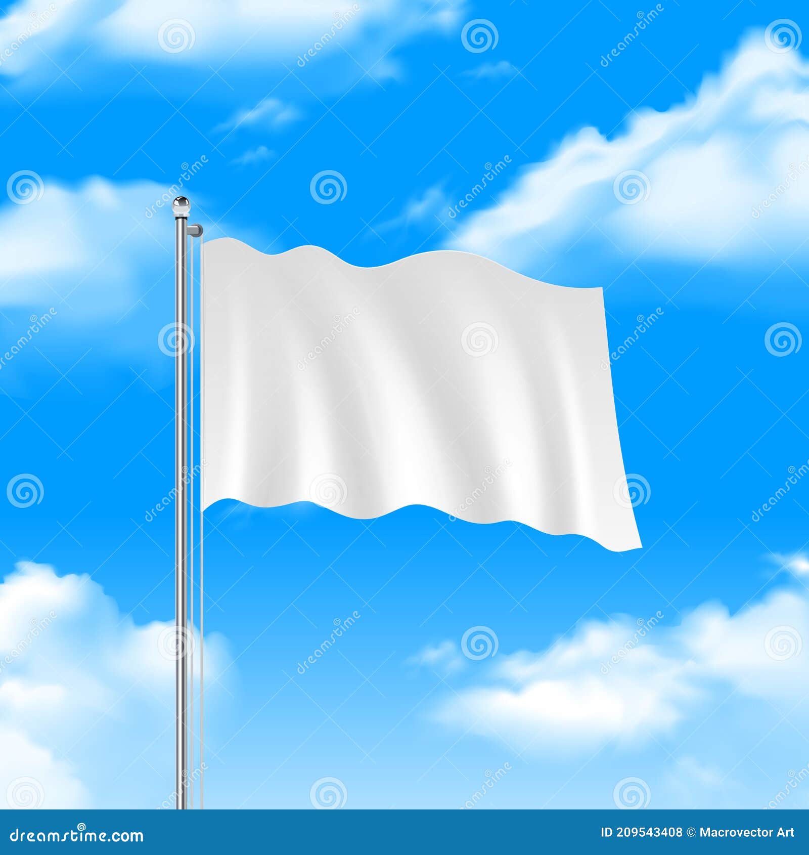 Flag on the Blue Sky Vector Design Illustration Stock Vector ...