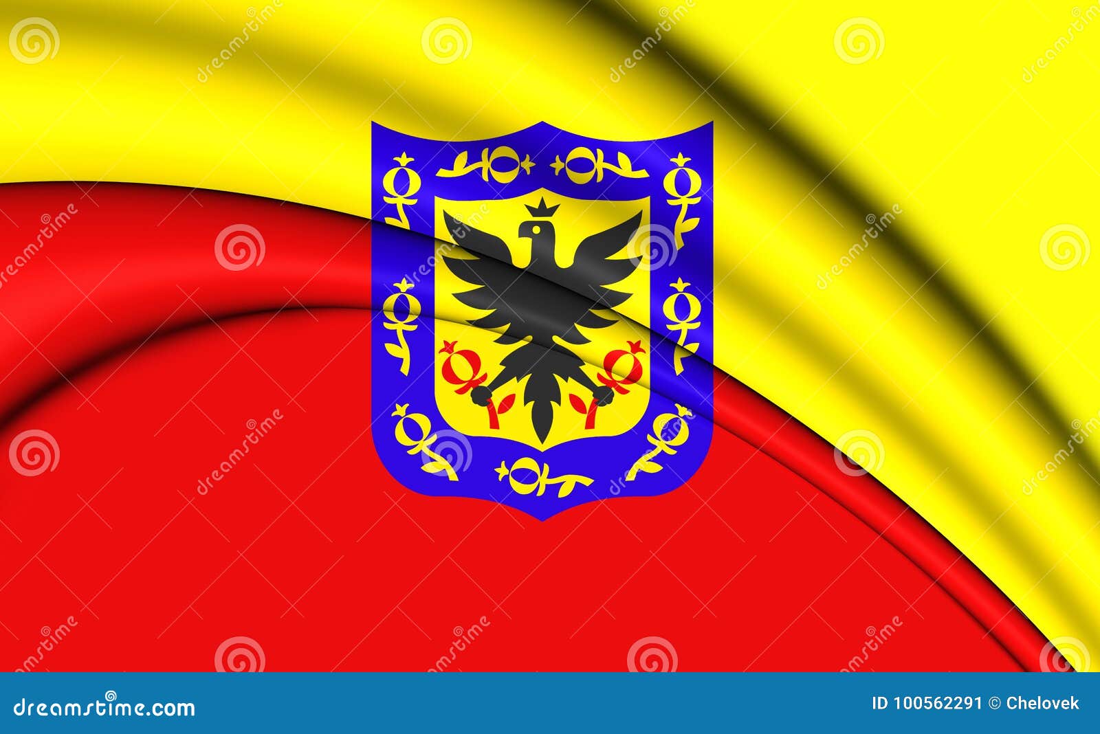 Flag of Bogota, Colombia. stock illustration. Illustration of curve ...