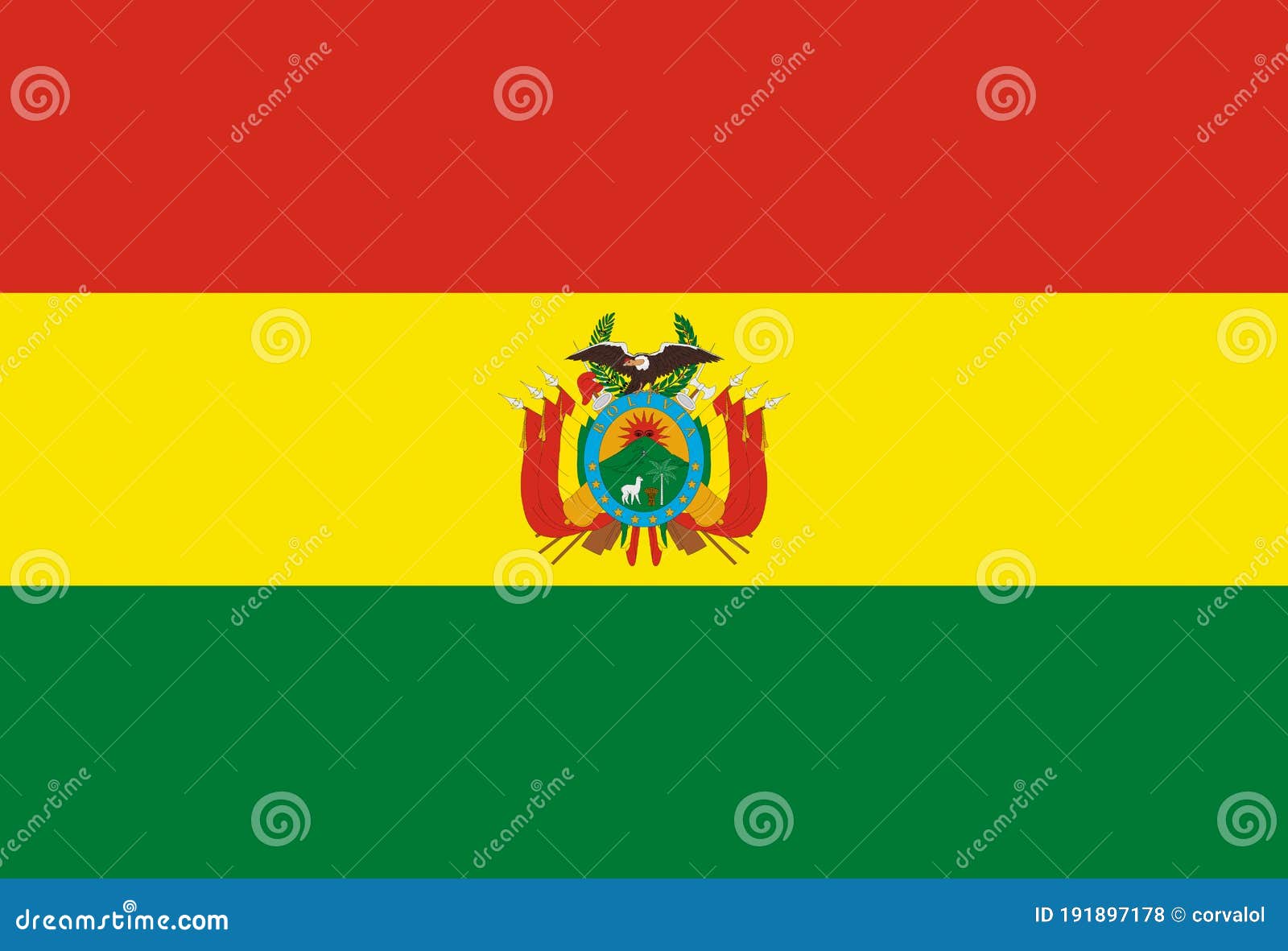 Flag Bolivia. Vector Illustration Stock Vector - Illustration of ...
