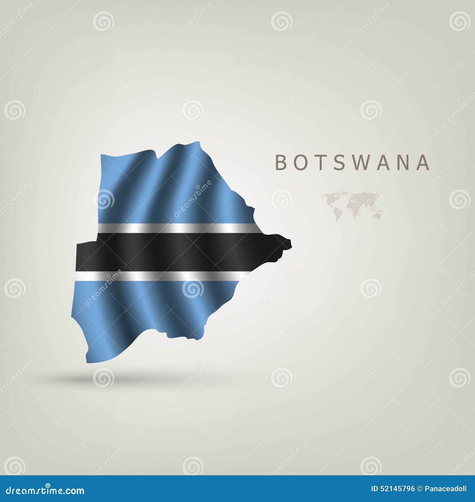 Flag of BOTSWANA As a Country with Shadow Stock Illustration ...