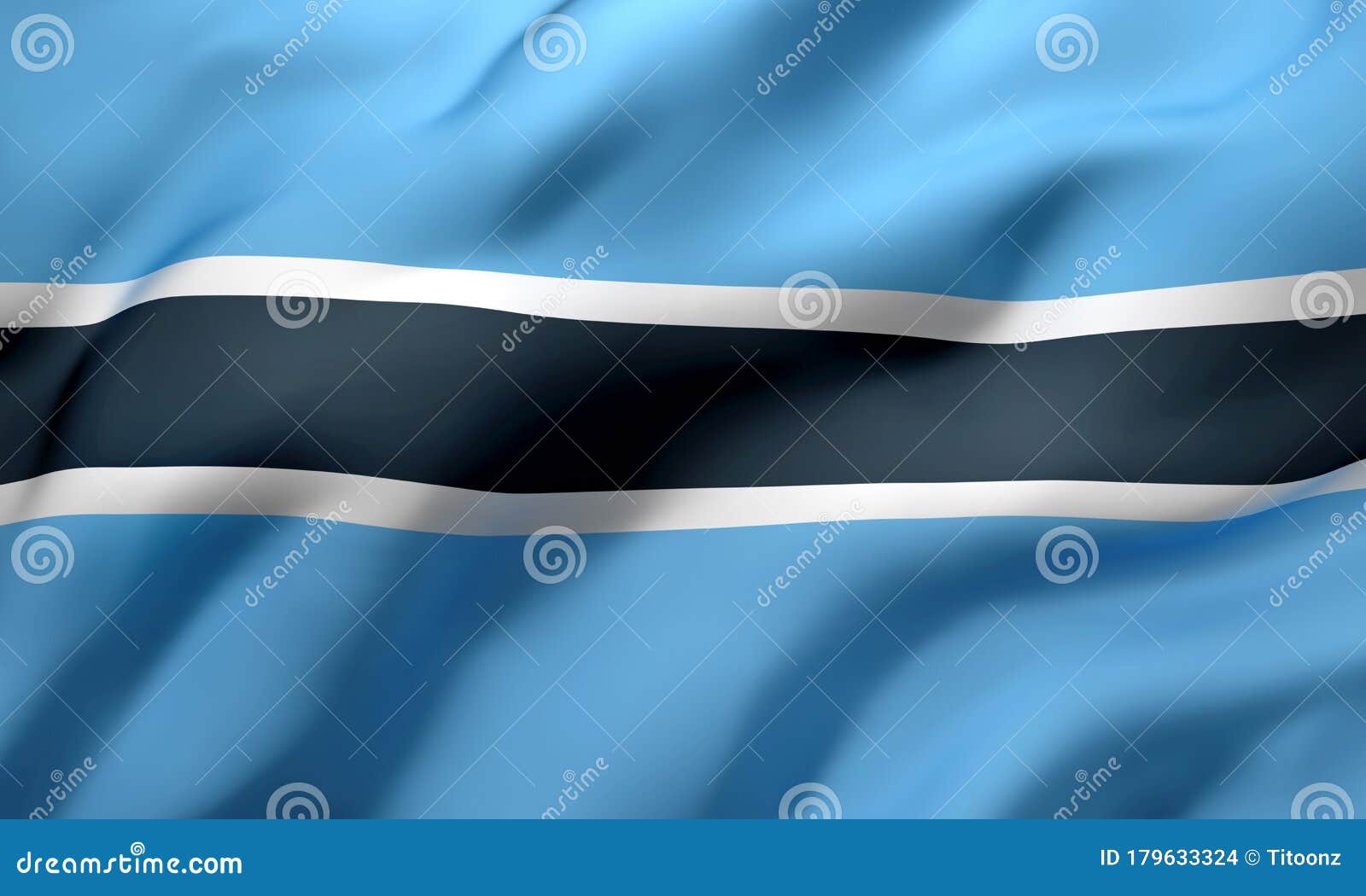 Flag of Botswana Blowing in the Wind Stock Illustration - Illustration ...