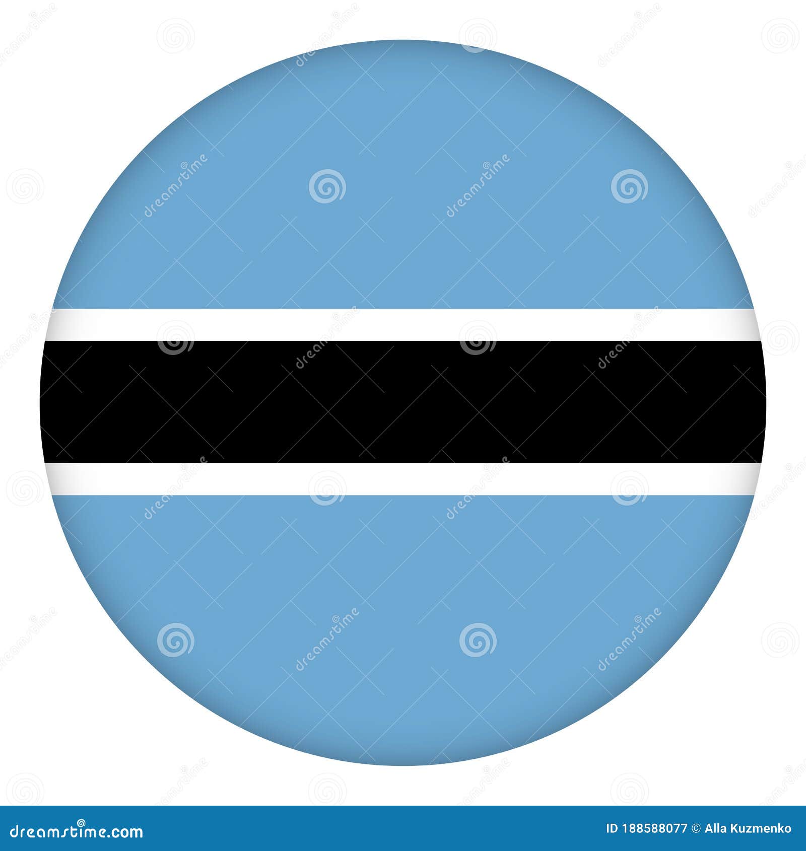 Flag of Botswana Round Icon, Badge or Button. National Symbol. Template ...