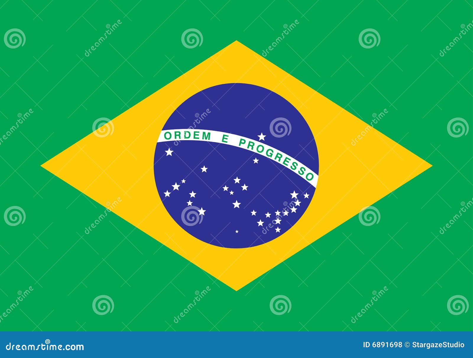 Flag of Brazil stock illustration. Illustration of bars - 6891698