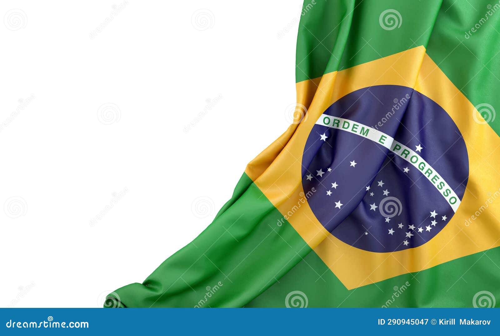 Flag of Brazil with Empty Space on the Left. Isolated Stock ...