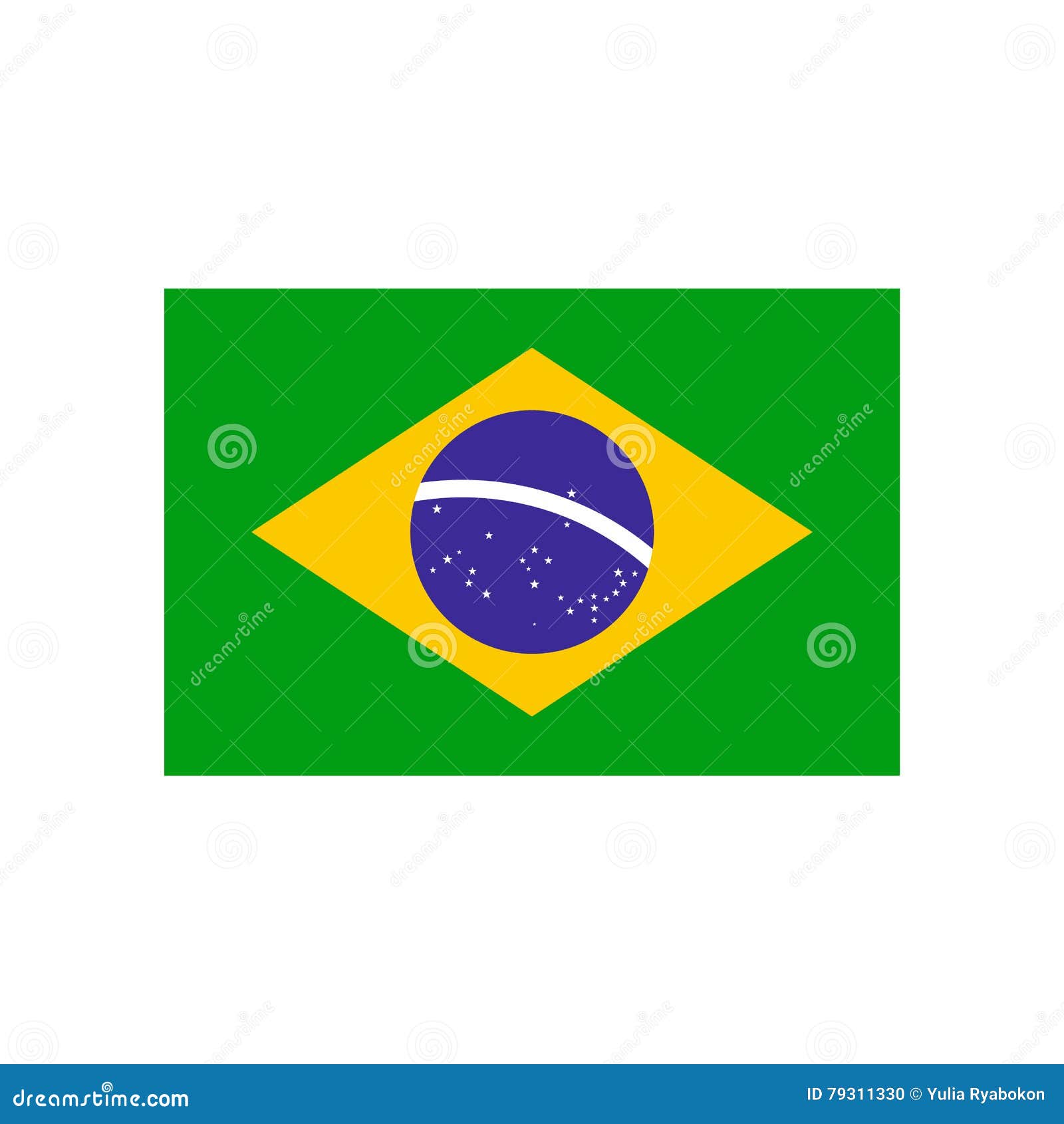 Flag of Brazil Icon, Flat Style Stock Vector - Illustration of pride ...