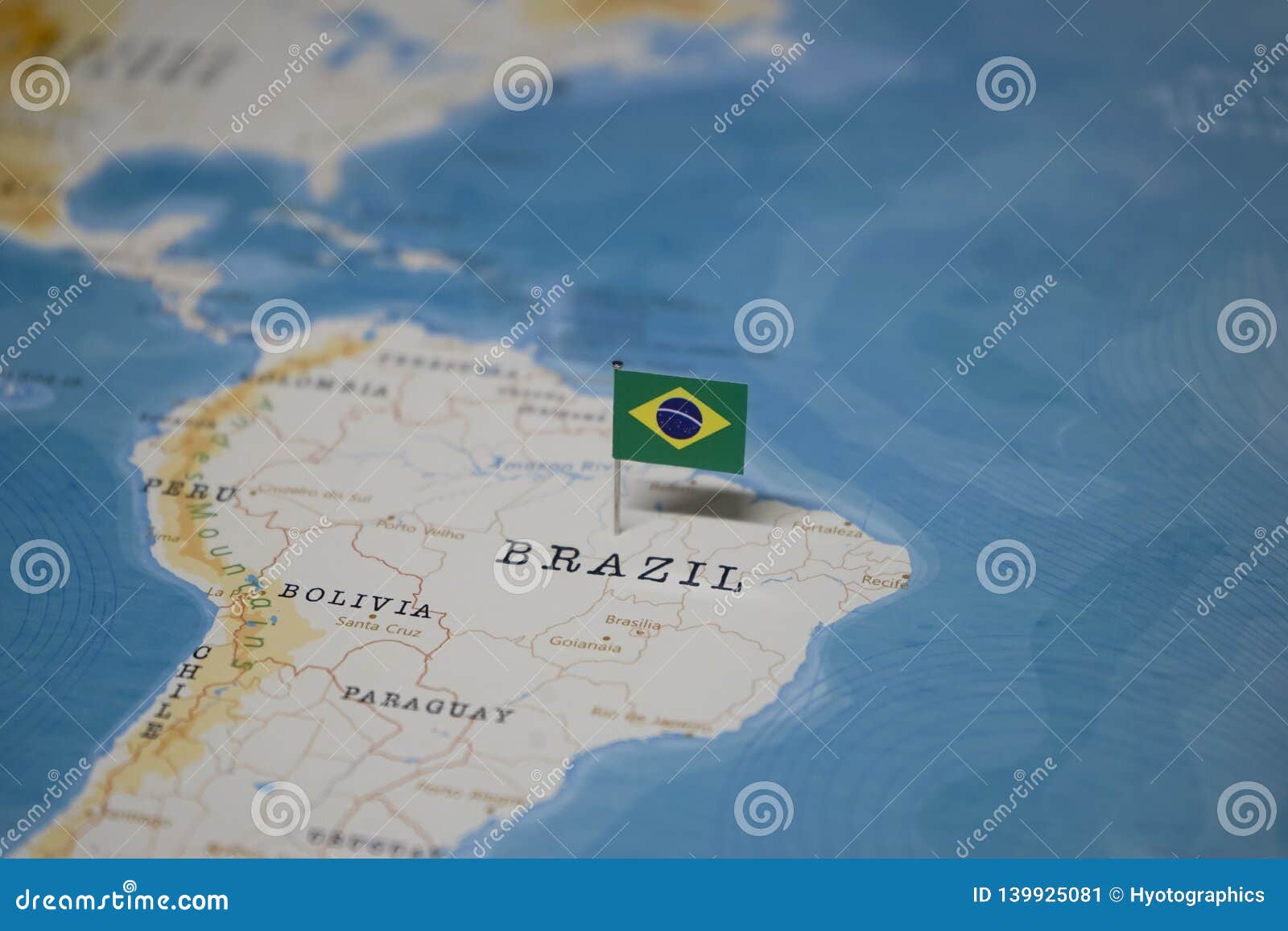 Brazil On The Map. Brazil On The World Map Royalty-Free Stock ...