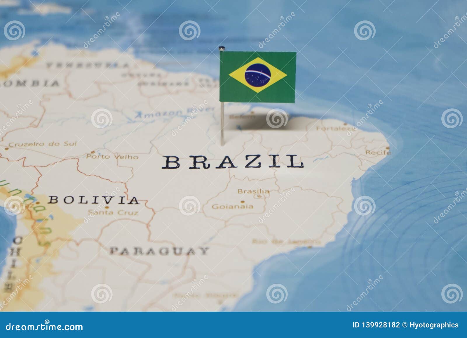 Brazil On The Map. Brazil On The World Map Royalty-Free Stock ...