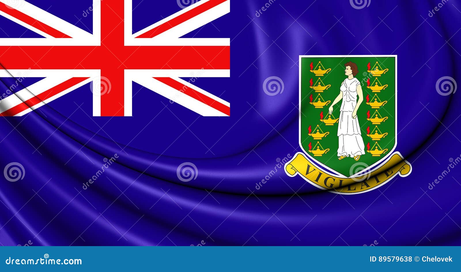 Flag of British Virgin Islands Stock Illustration - Illustration of ...