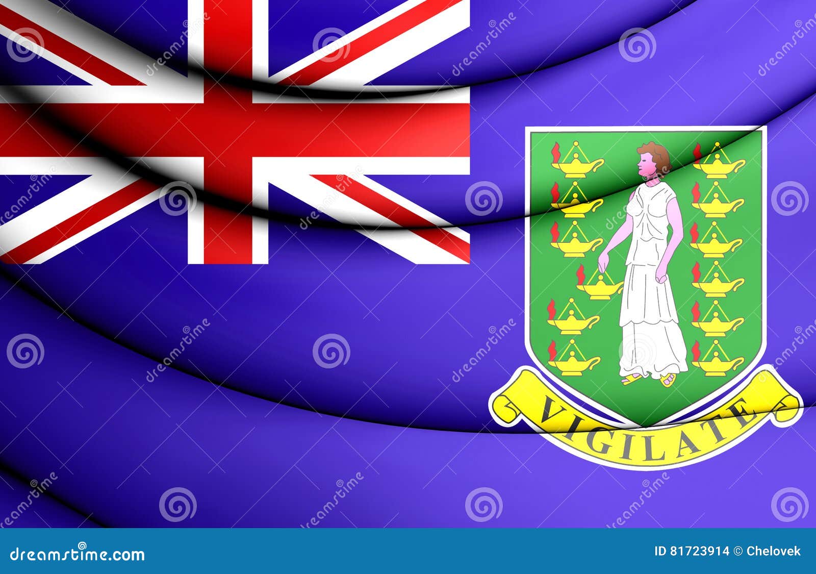 Flag of British Virgin Islands. Stock Illustration - Illustration of ...