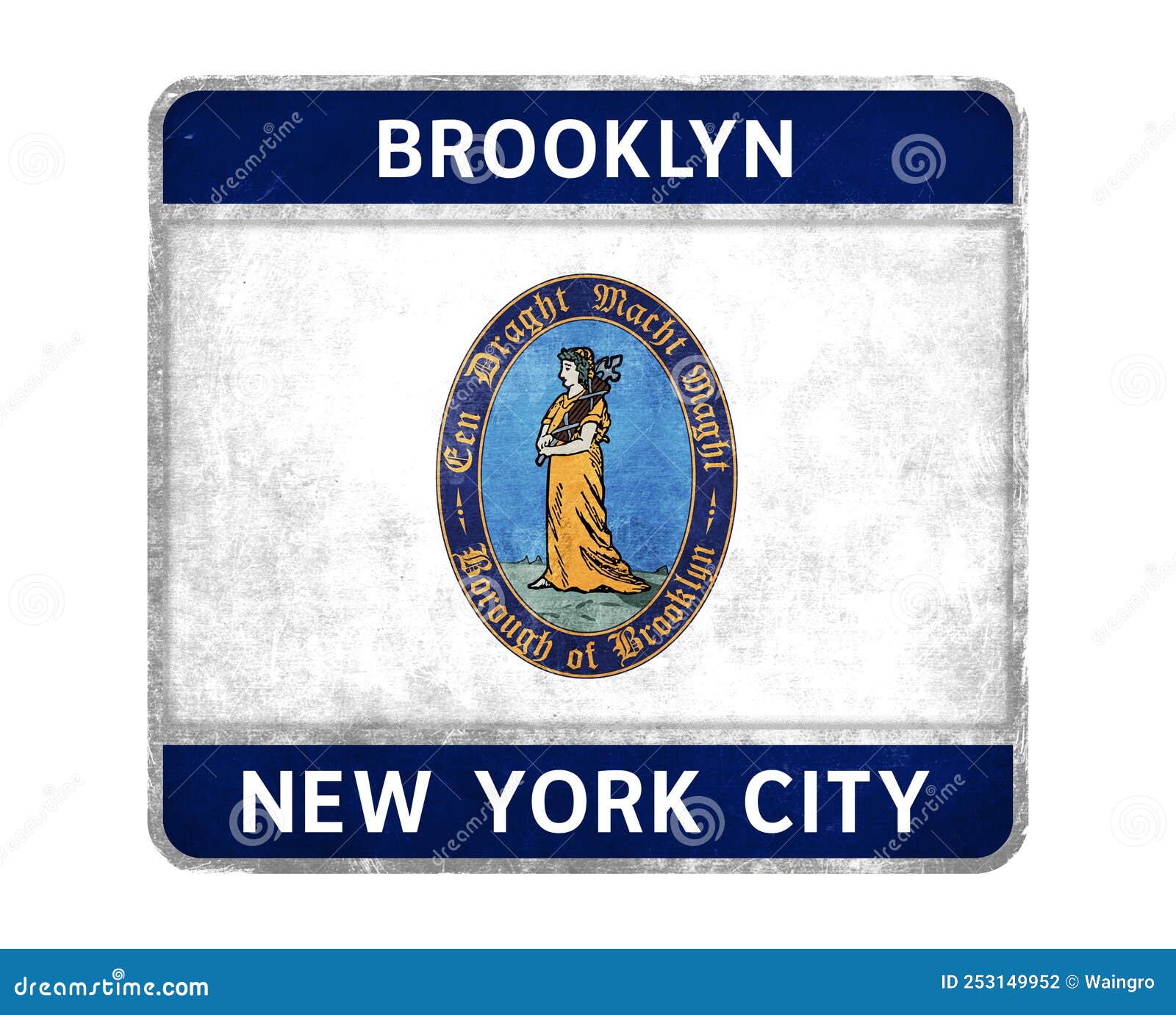 Flag of Brooklyn in New York - USA Stock Illustration - Illustration of ...