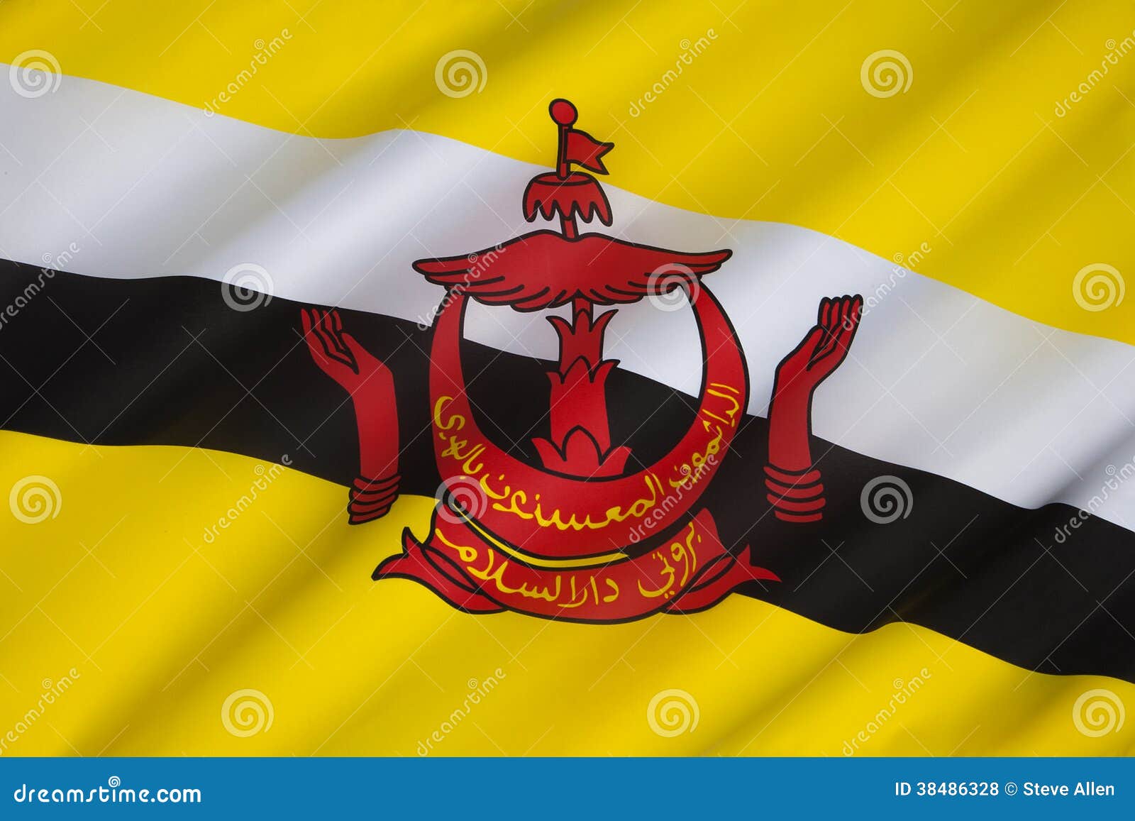 Flag of Brunei - Borneo stock photo. Image of state, borneo - 38486328