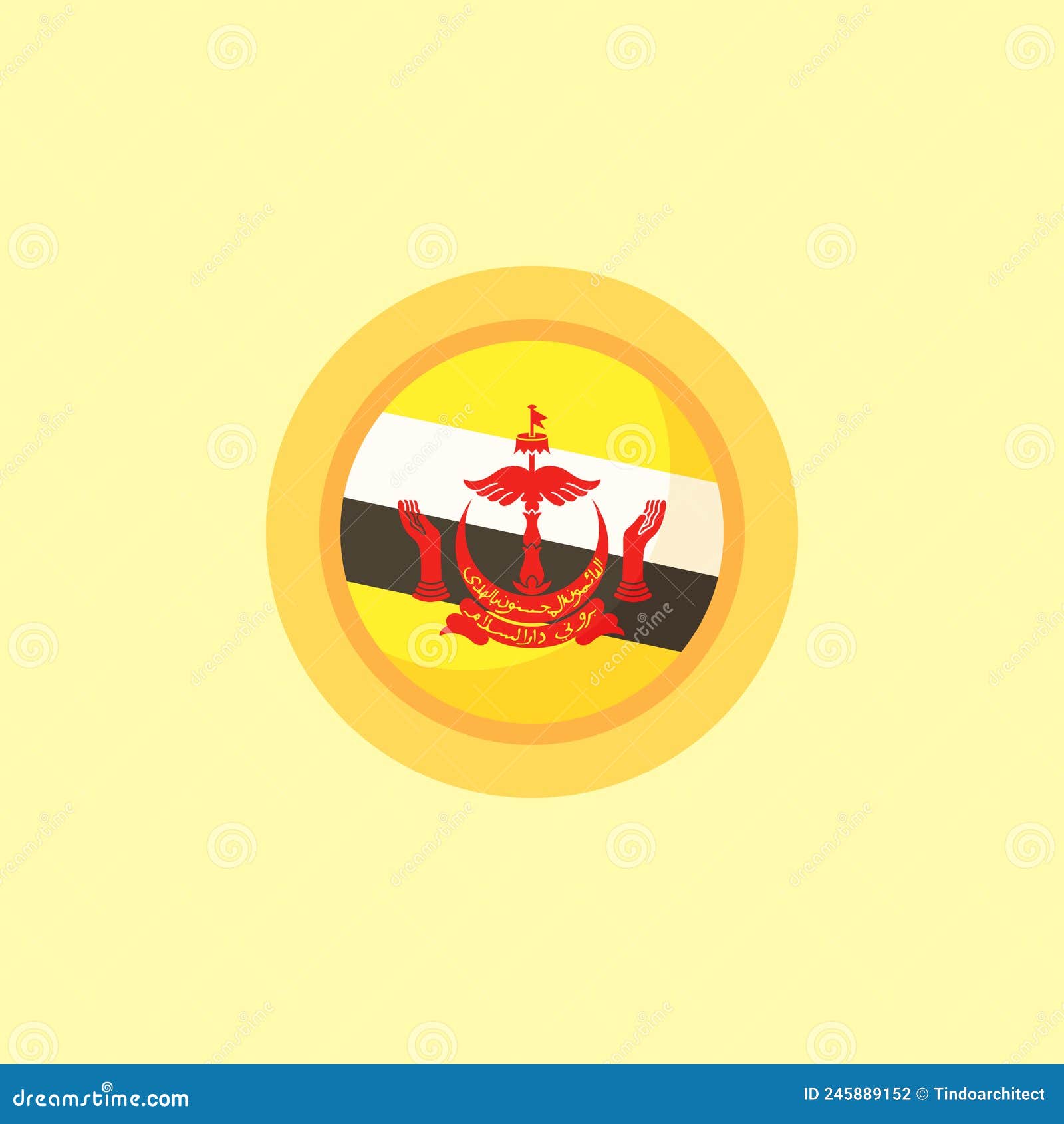 Brunei - Circular Flag stock vector. Illustration of darussalam - 245889152