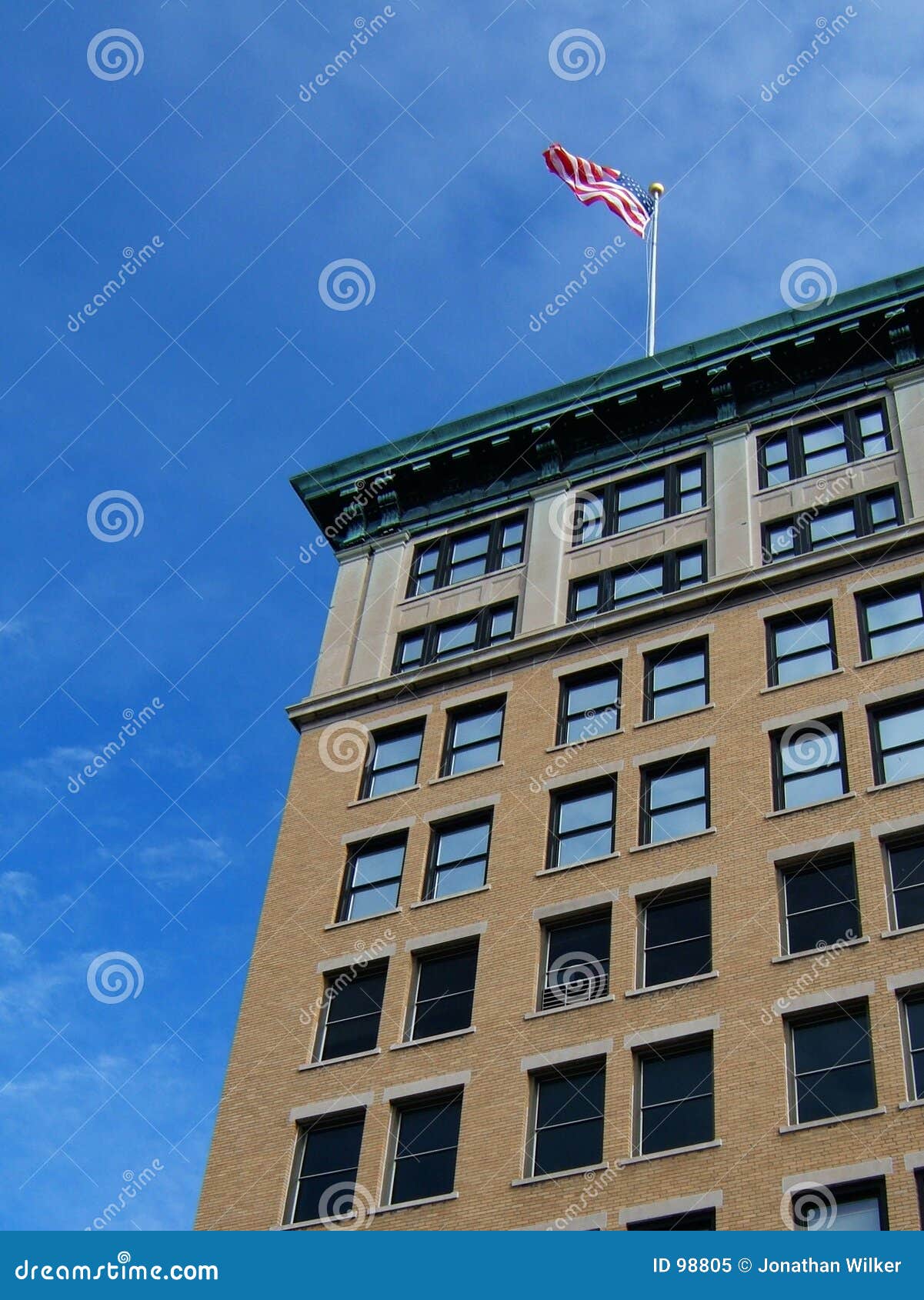 Flag on building stock image. Image of american, america - 98805