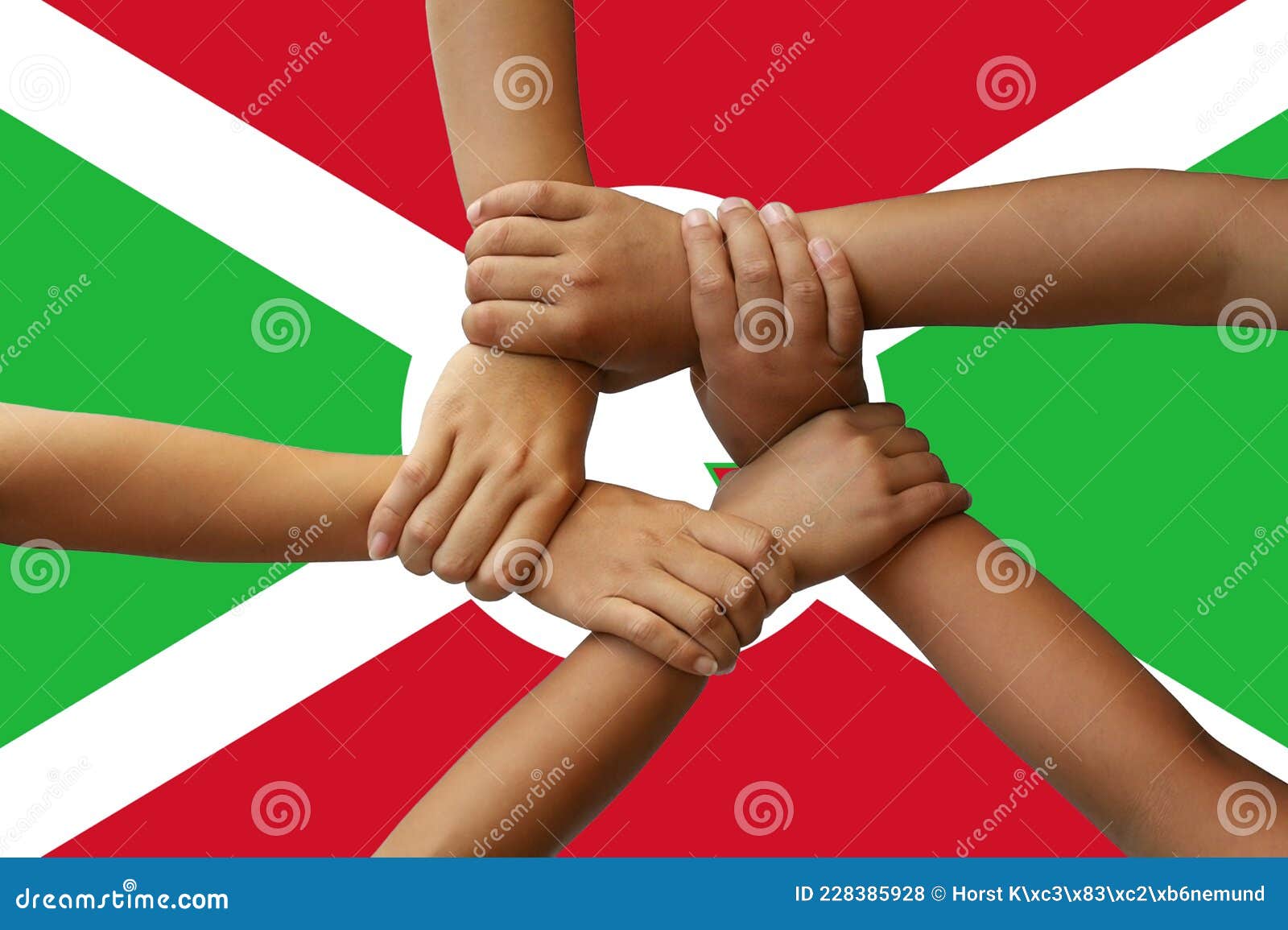 Flag of Burundi, Intergration of a Multicultural Group of Young People ...