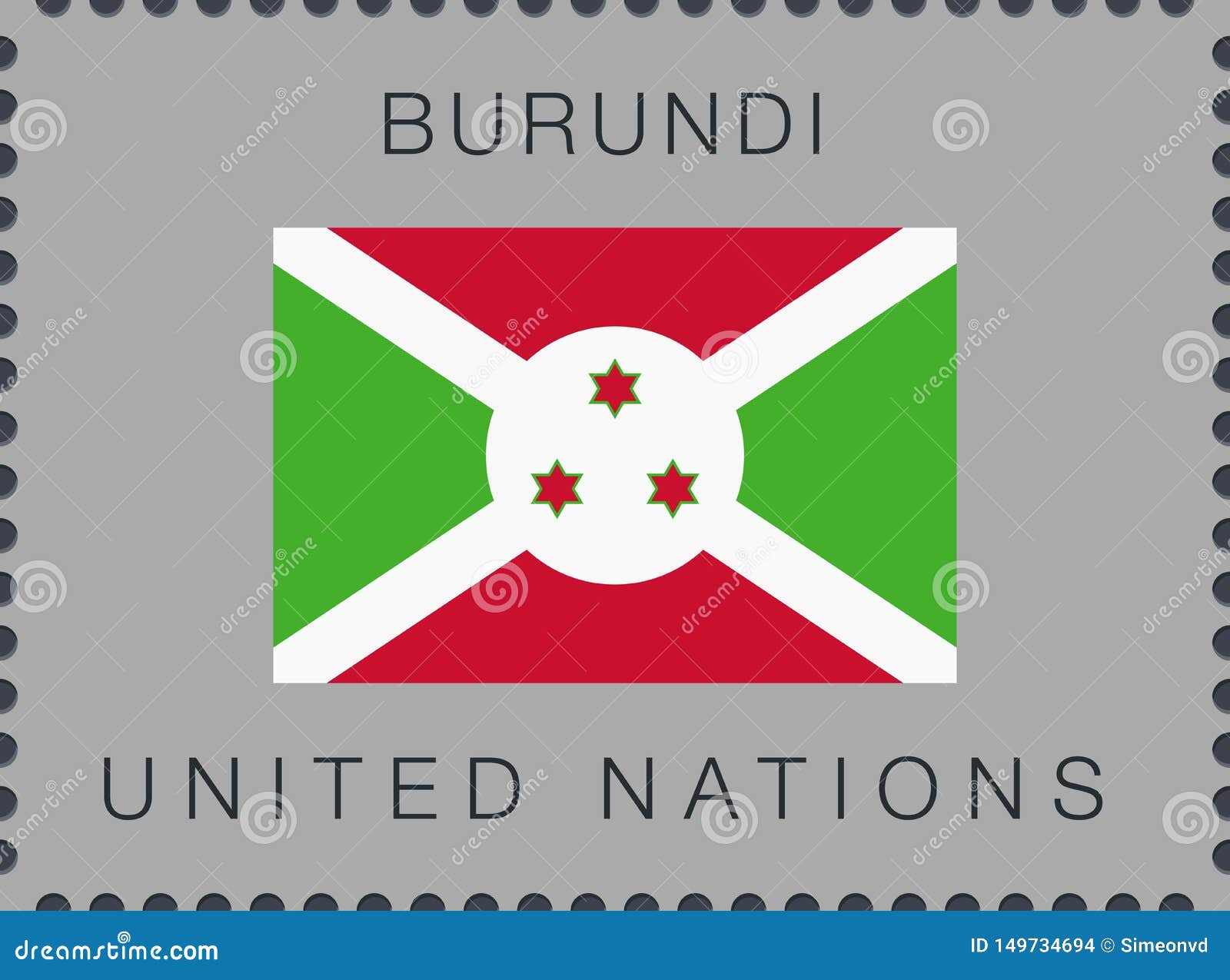 Burundi Vector Map Isolated On White Background High Detailed Black