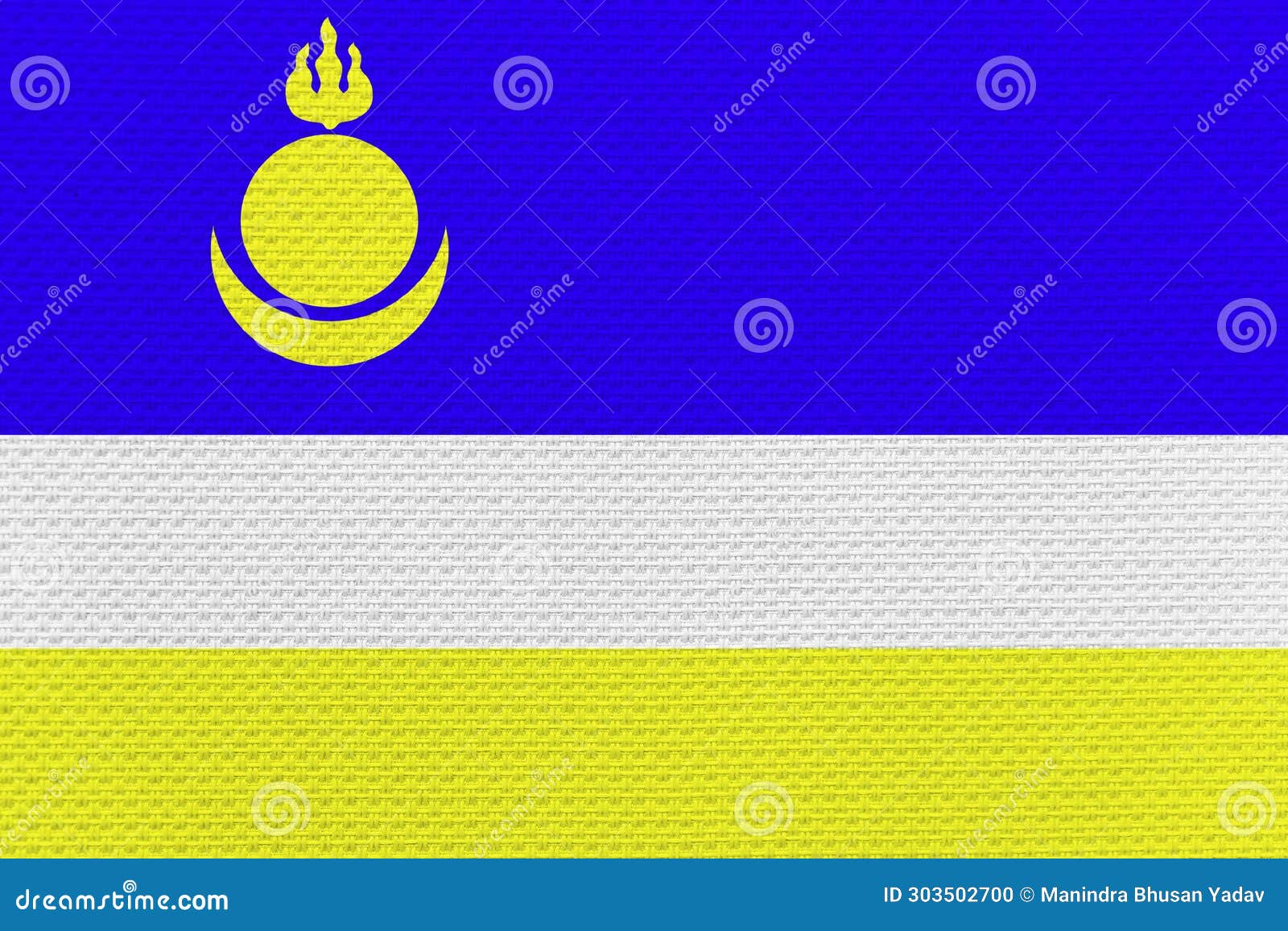 Flag of Buryatia, Fabric Flag of Buryatia. Buryatia National Flag ...